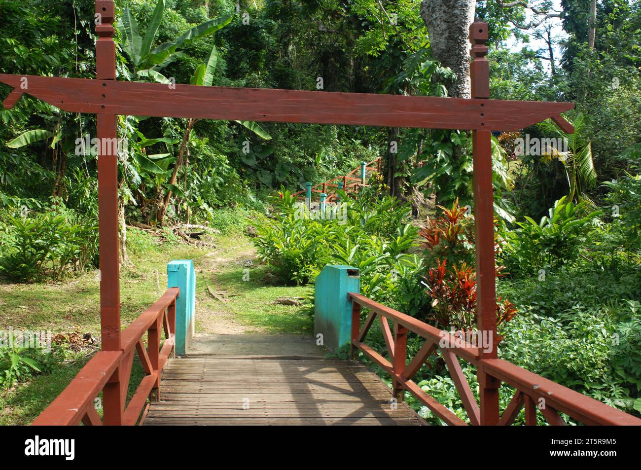 Pathway to the waterfalls, Evergreen Cascades Waterfall, Mele Maat ...