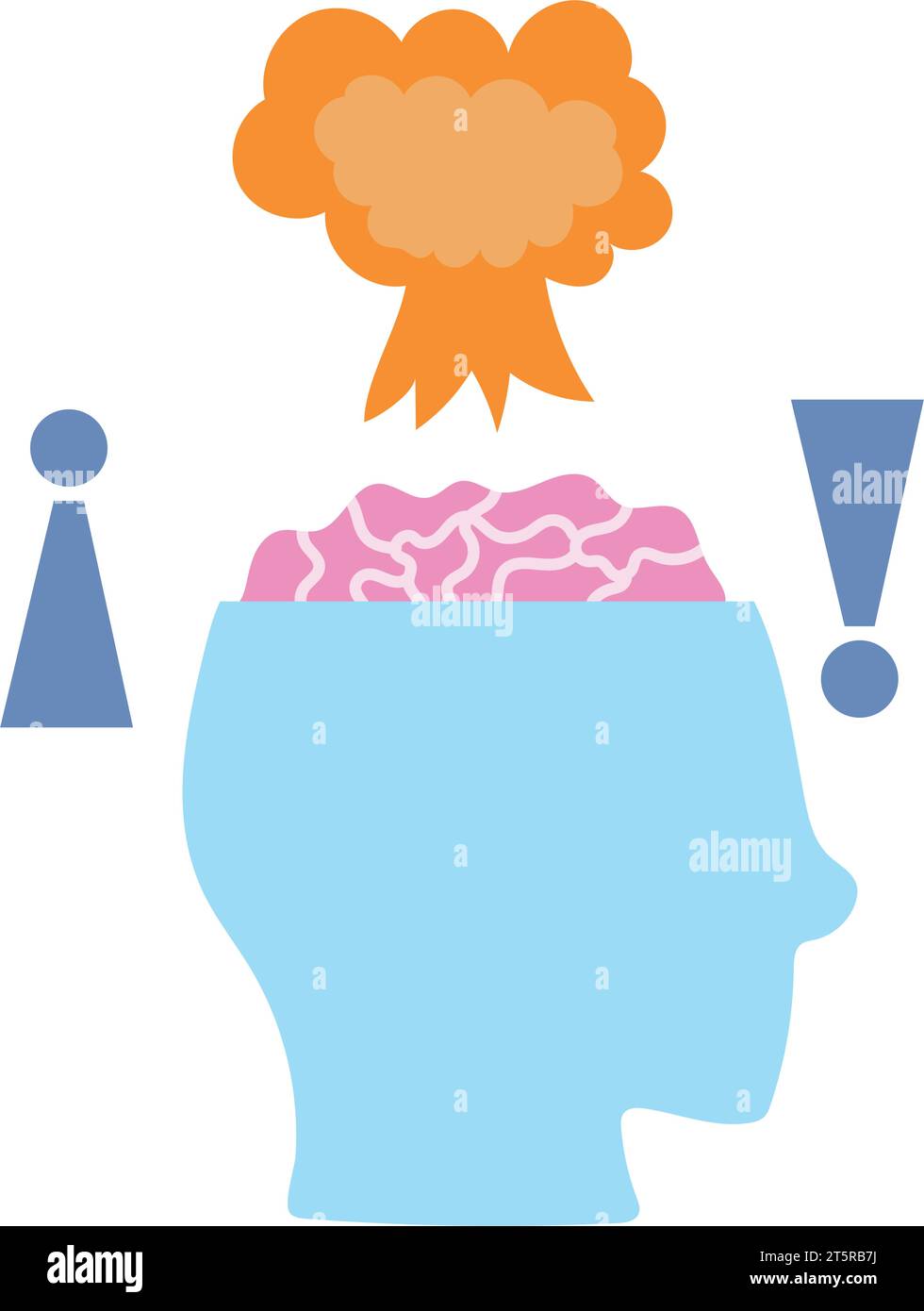 adhd illustration with person profile vector isolated Stock Vector ...
