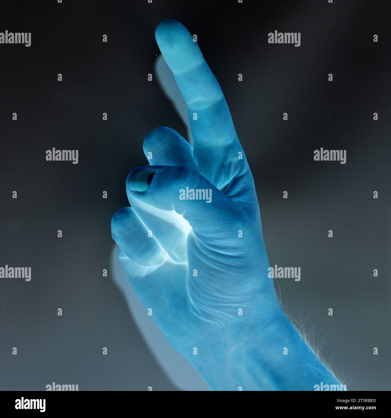 Letter Z in American Sign Language (ASL), negative photo, finger ...
