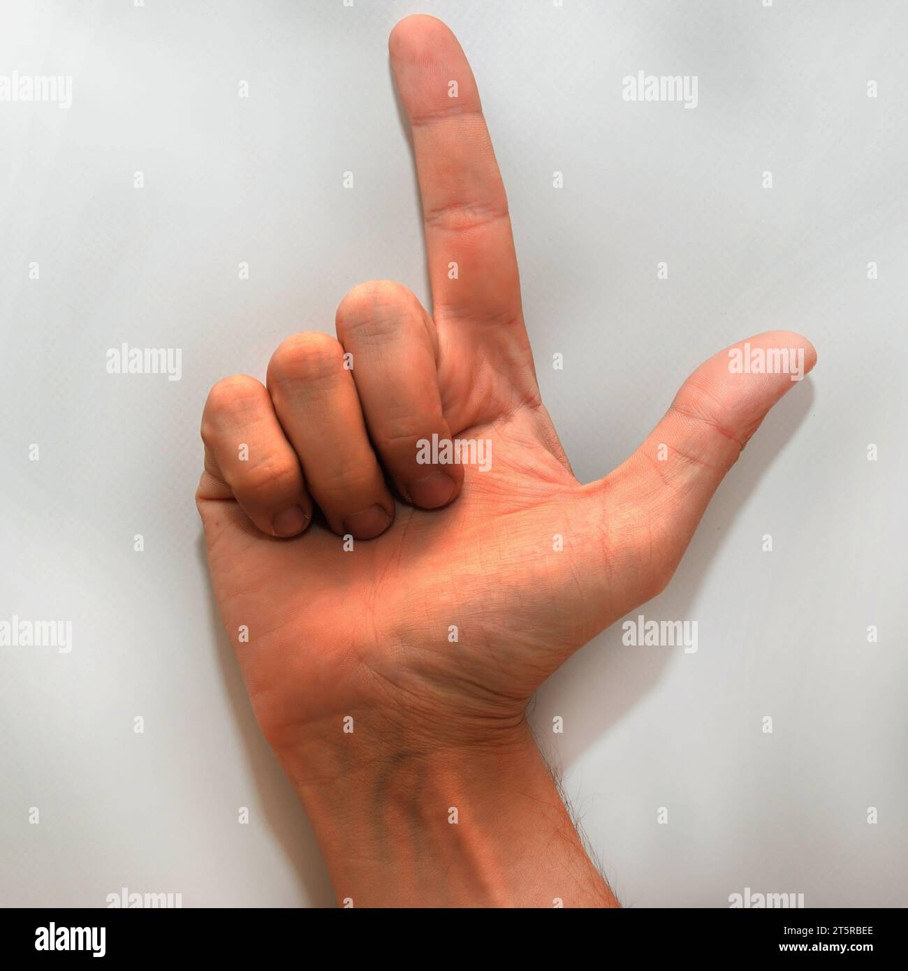 Letter L in American Sign Language (ASL) for deaf people Stock Photo ...