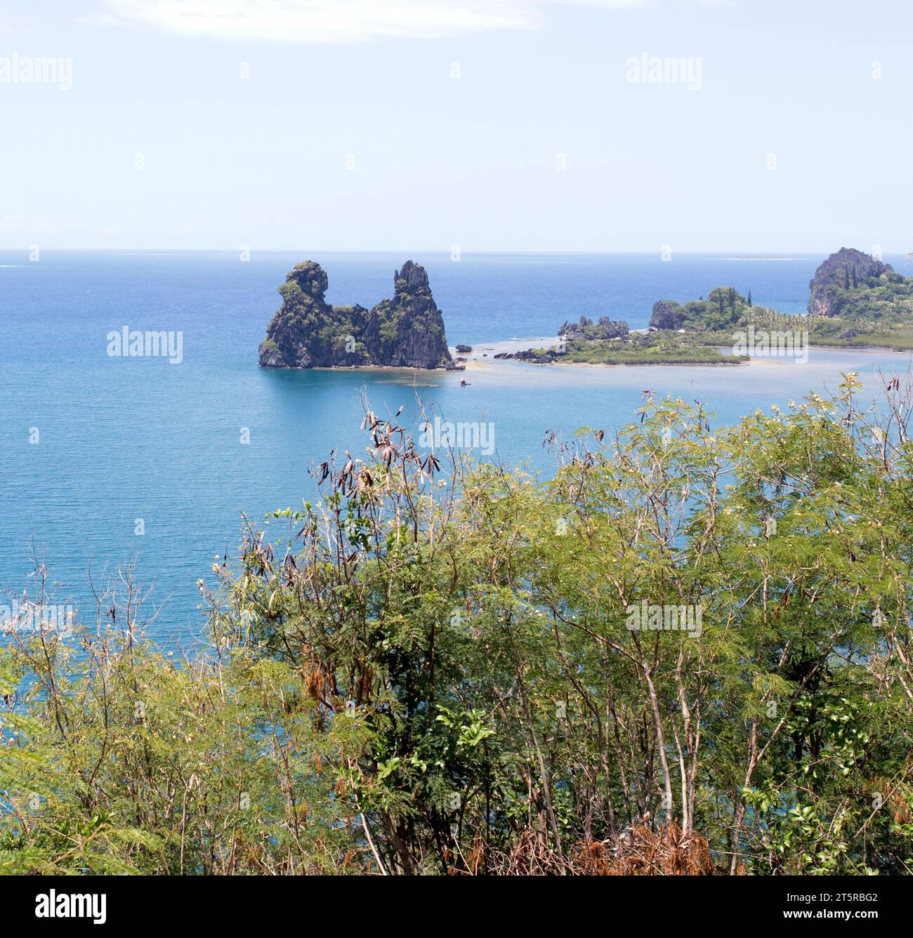 View of chicken shaped rock, the Poule of Hienghene, in New Caledonia ...