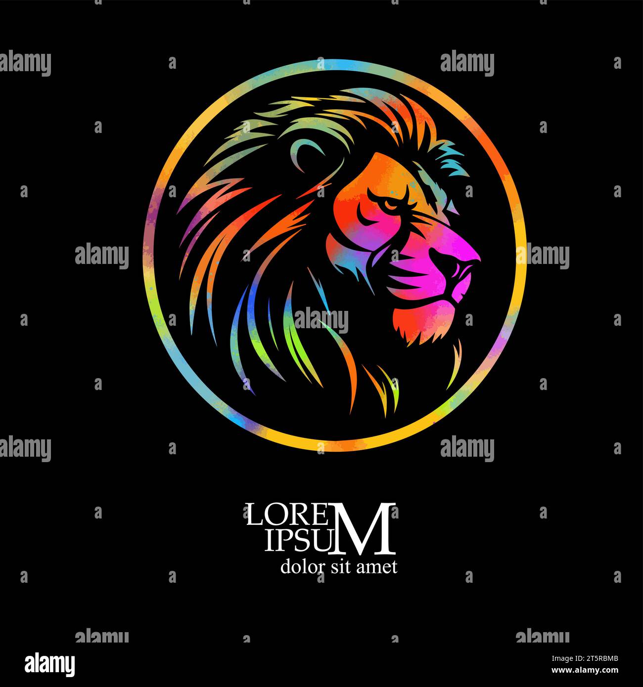 colored lion logo. hand drawing. Not AI, Vector illustration Stock ...