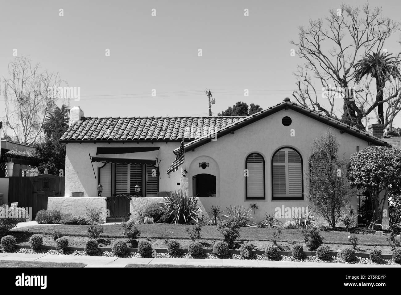 Mansion building on blue sky. Suburb architecture. Suburban housing ...