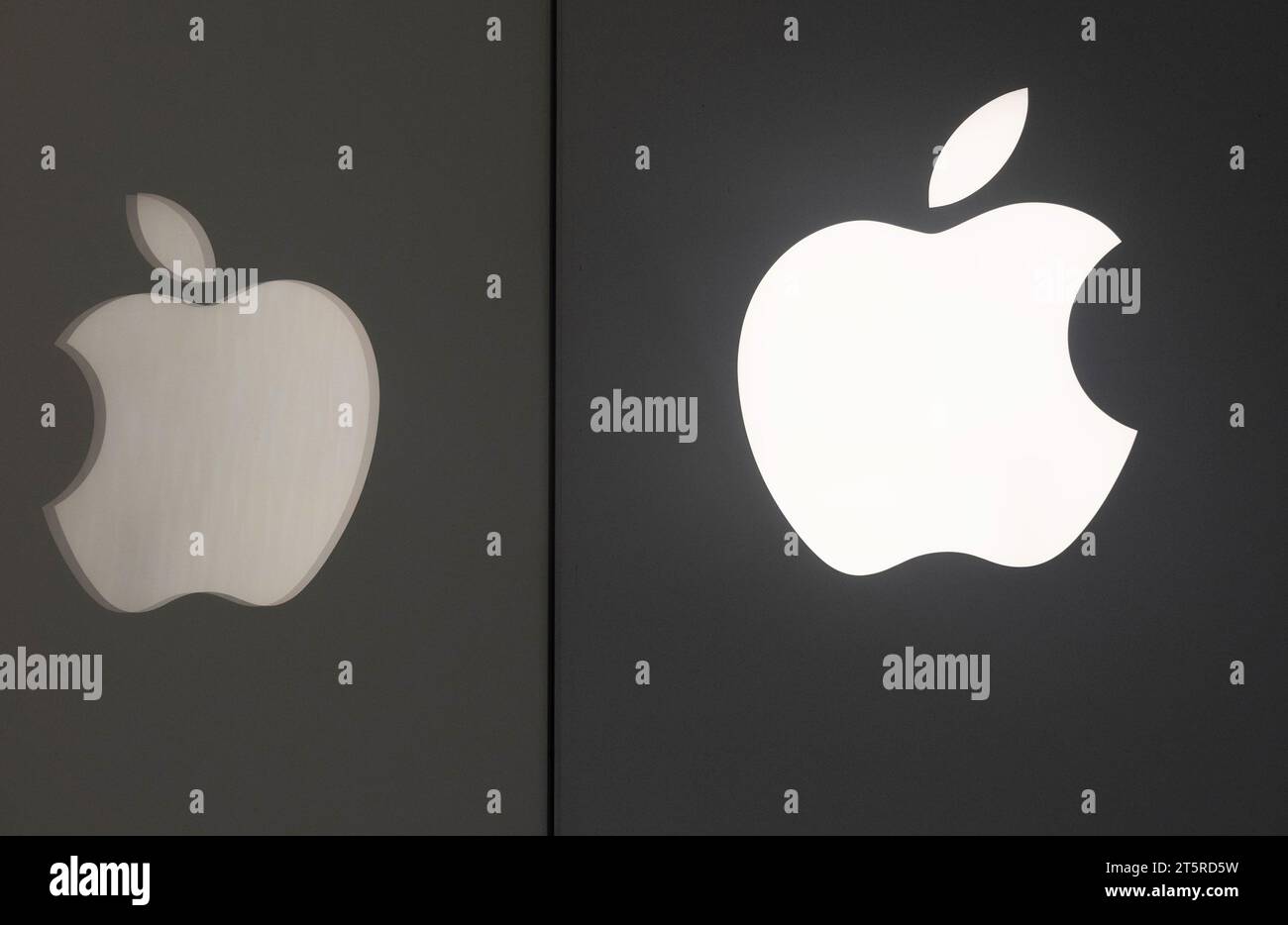 The Apple logo outside the Apple Store in Liverpool Stock Photo - Alamy