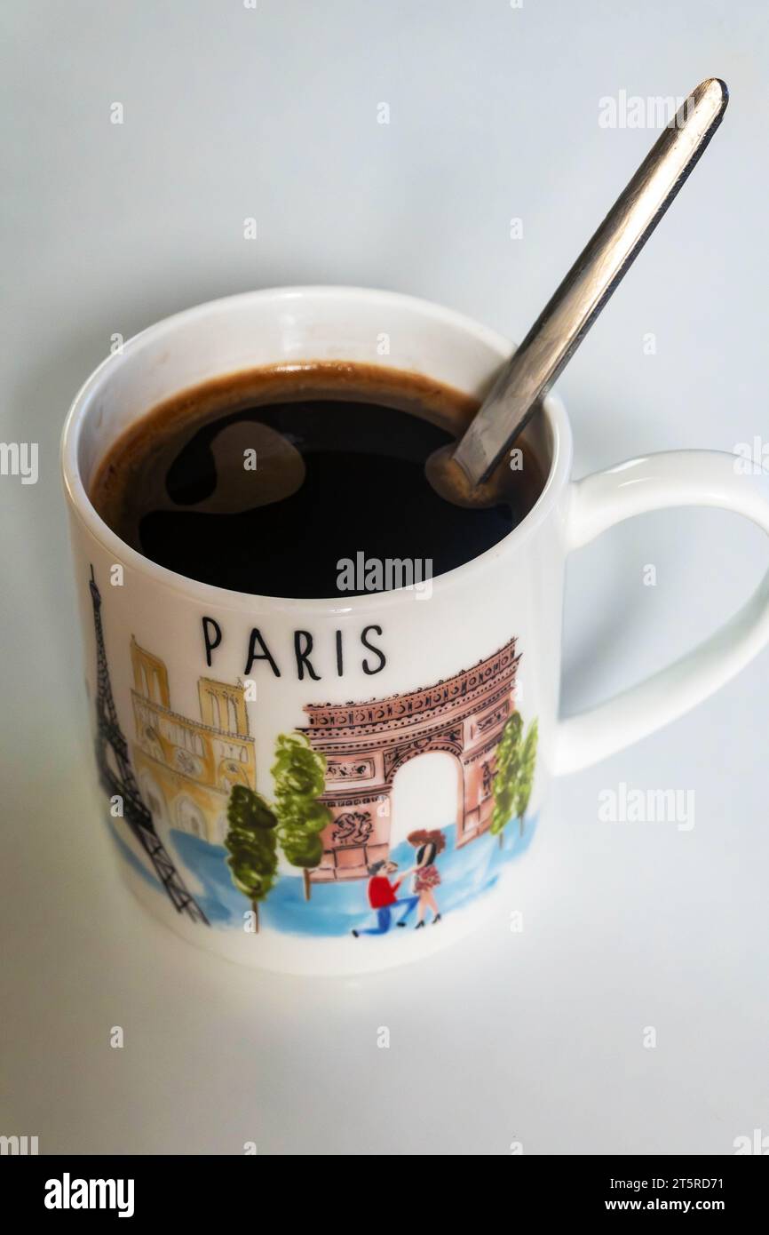 Paris coffee mug Stock Photo - Alamy