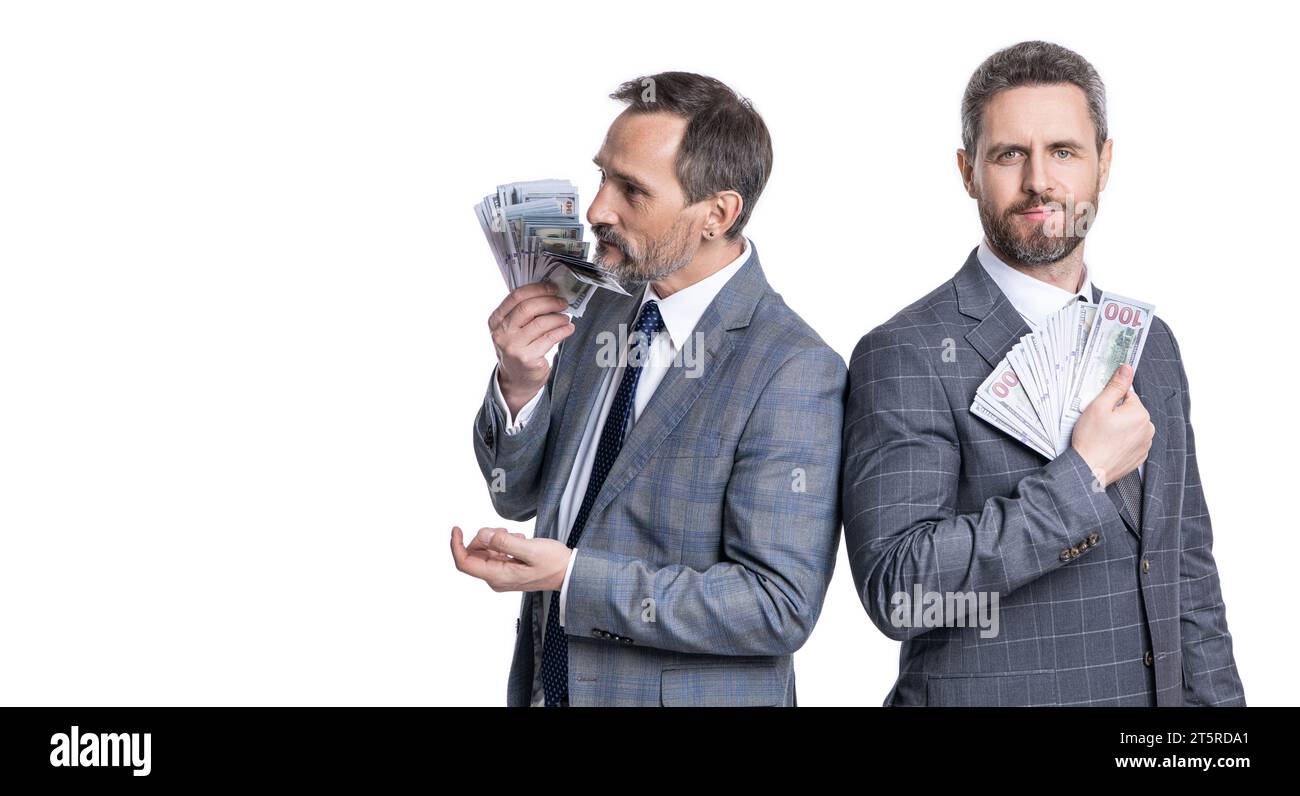 businessmen invest money in business. successful business men investor ...