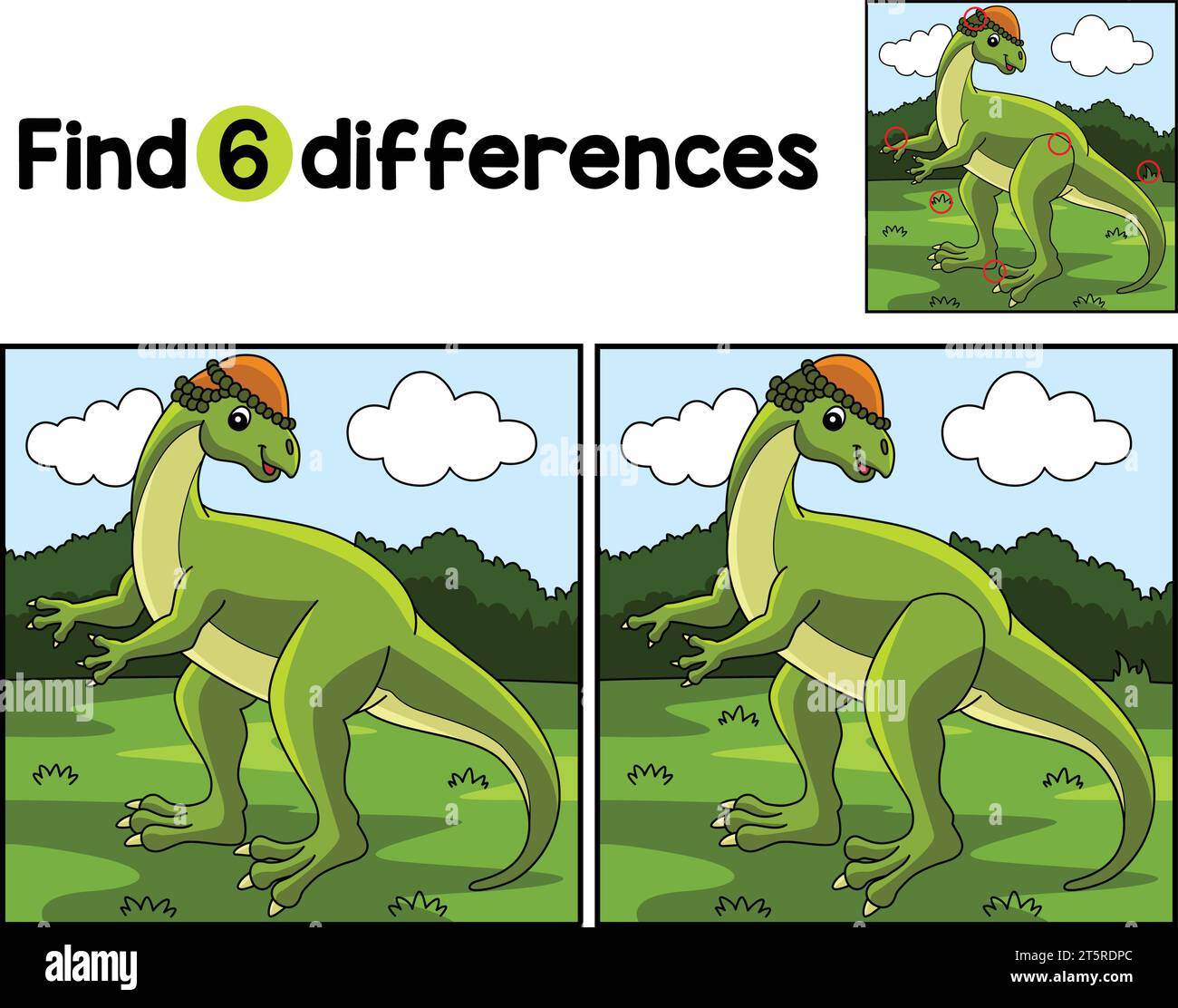Wannanosaurus Dinosaur Find The Differences Stock Vector Image & Art ...