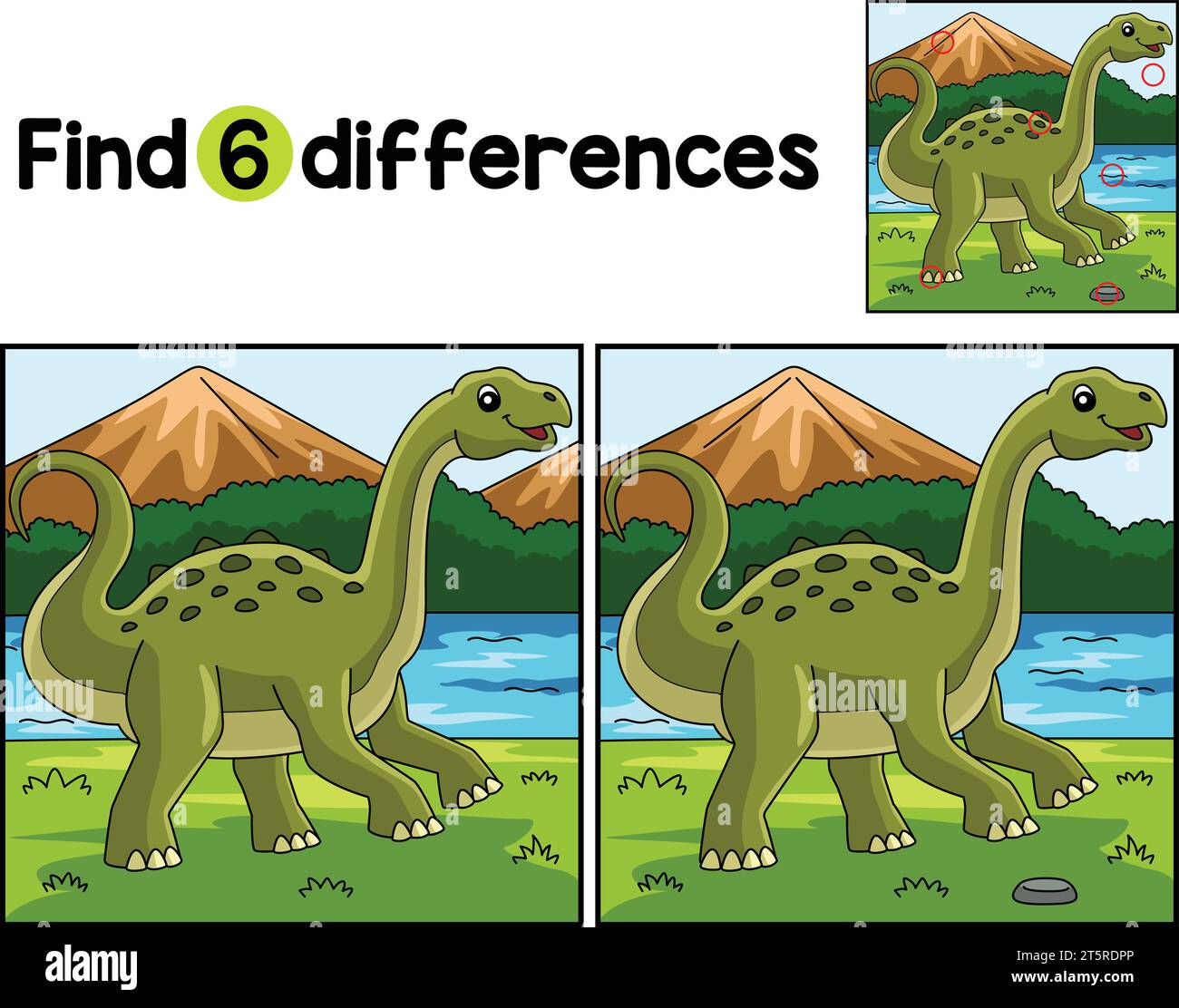 Neuquensaurus Dinosaur Find The Differences Stock Vector Image & Art ...