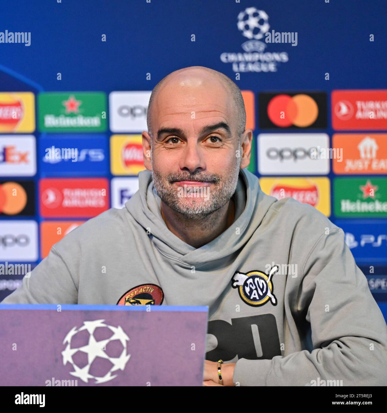 Manchester, England, 6th November 2023. Manchester City manager Pep ...