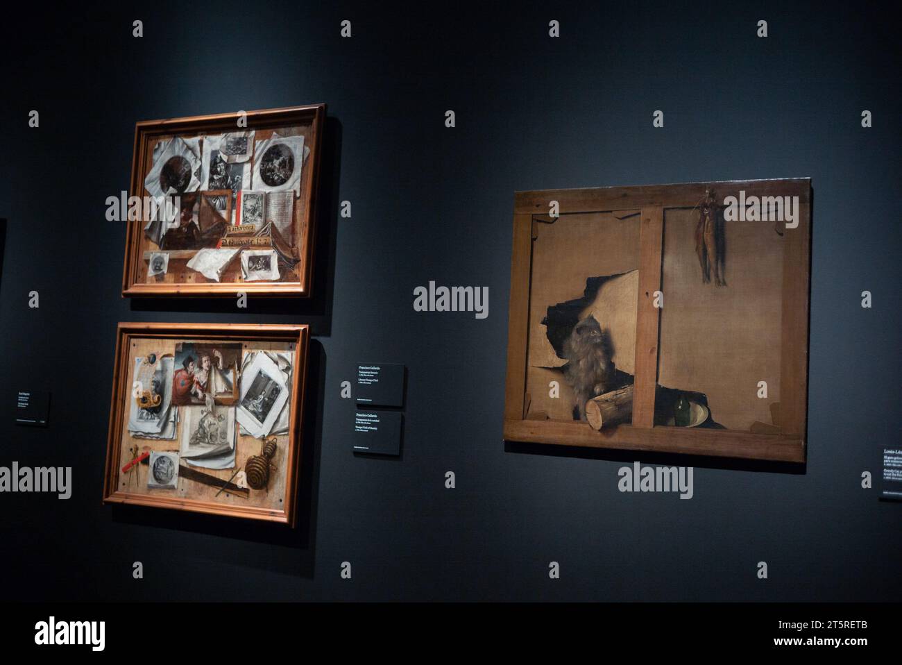 Reverse of several paintings in the REVERSOS exhibition, reveals the ...