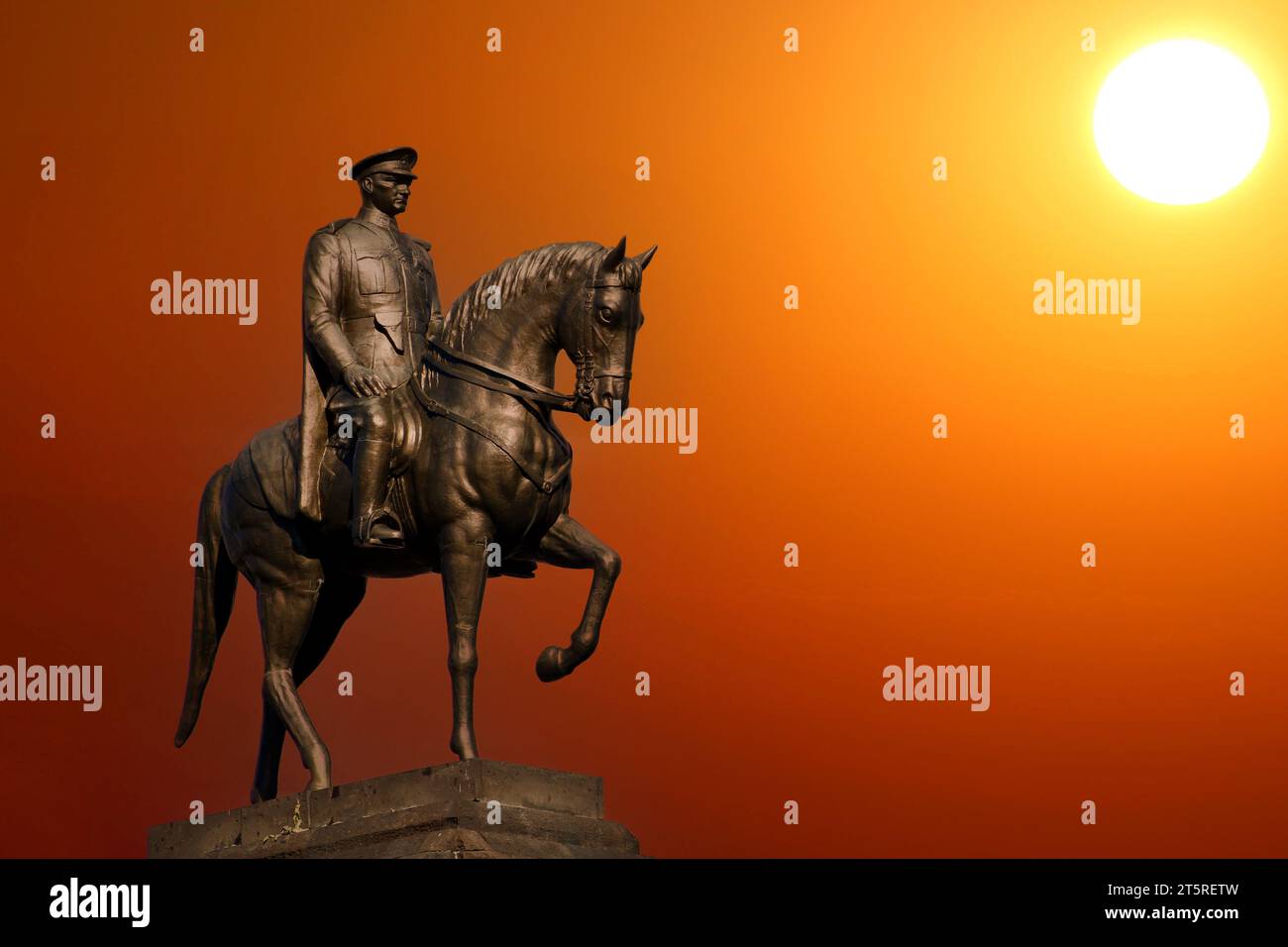 Ataturk statue on the horse. 10 November Ataturk commemoration day ...