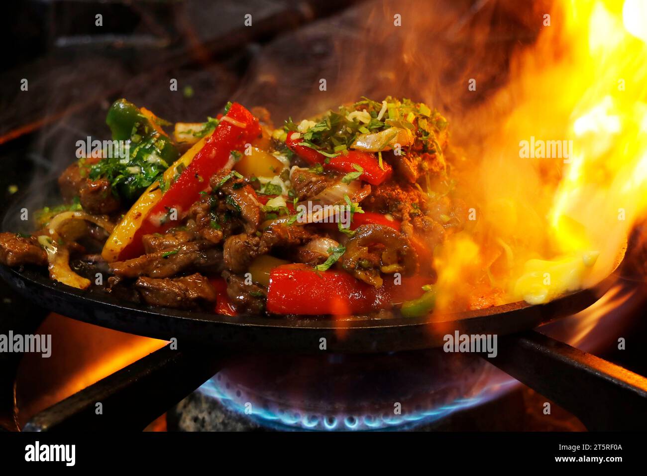 Mexican fajitas on sizzling hi-res stock photography and images - Alamy