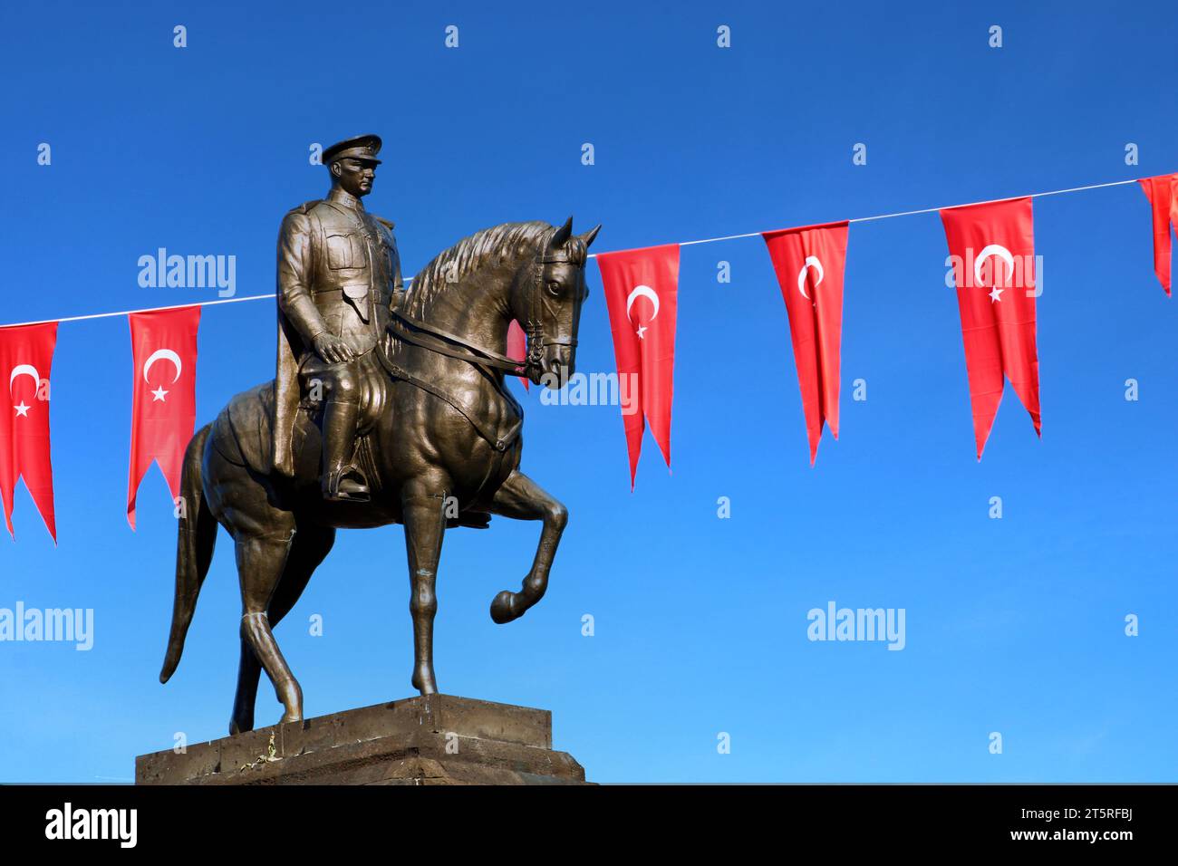 Ataturk statue on the horse. 10 November Ataturk commemoration day ...
