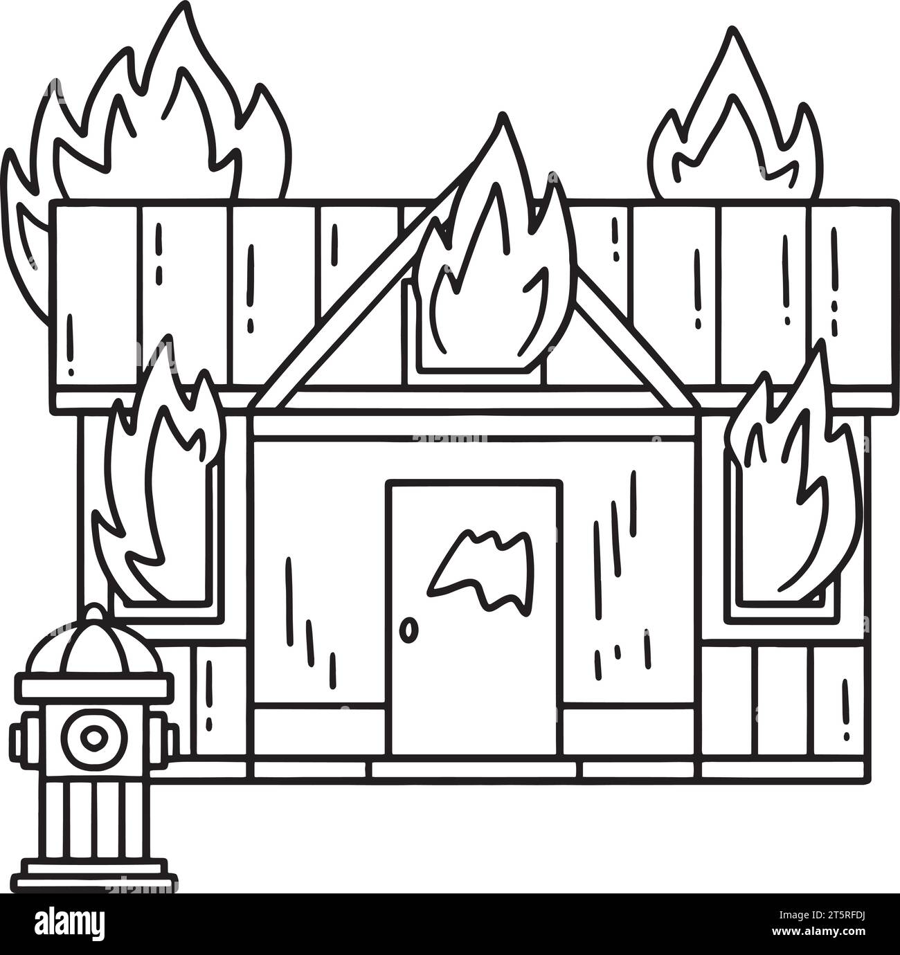House On Fire Coloring Pages