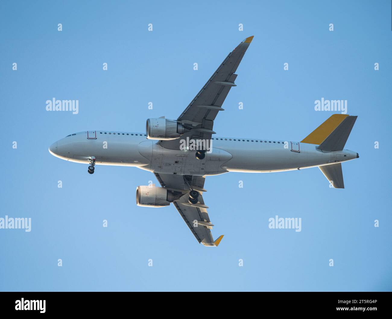 A passenger plane landing. Passenger plane flying in the sky. Aircraft ...