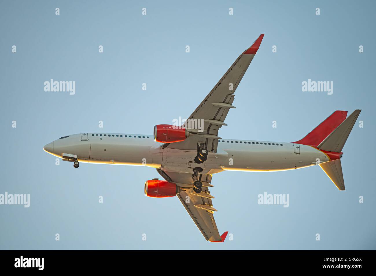 A passenger plane landing. Passenger plane flying in the sky. Aircraft ...