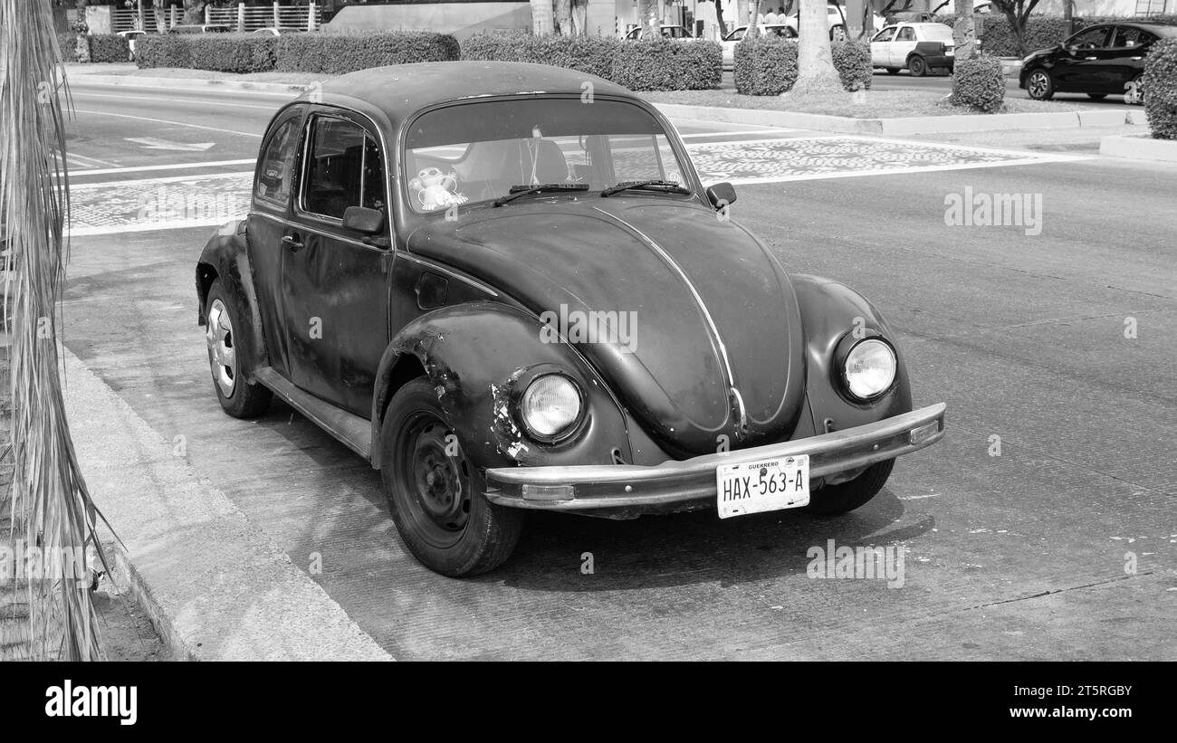 Acapulco, Mexico - May 12, 2019: Volkswagen Kafer retro car, front view ...