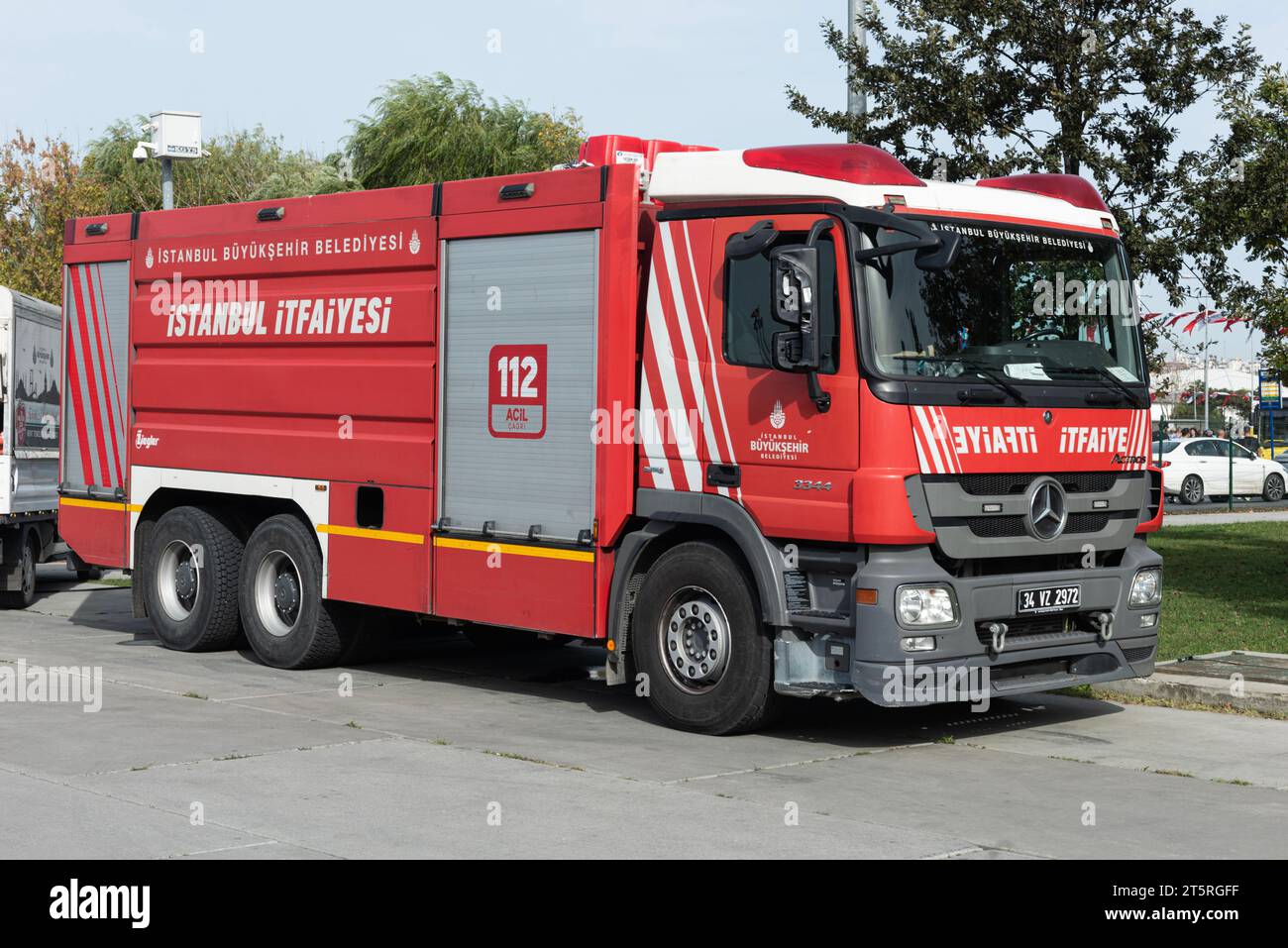 Red turkish fire engine hi-res stock photography and images - Alamy