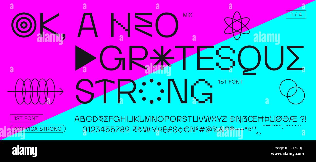 Headline alphabet Neo grotesque sans serif alphabet with graphic ...