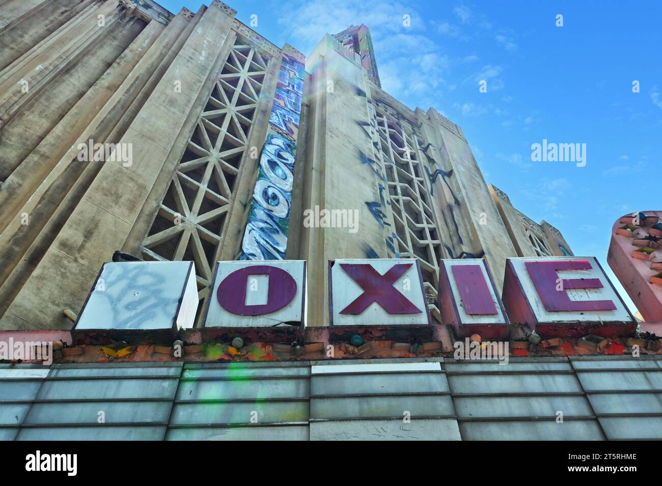 LOS ANGELES, CALIFORNIA - 17 MAY 2023: Sign at the now defunct Roxie ...