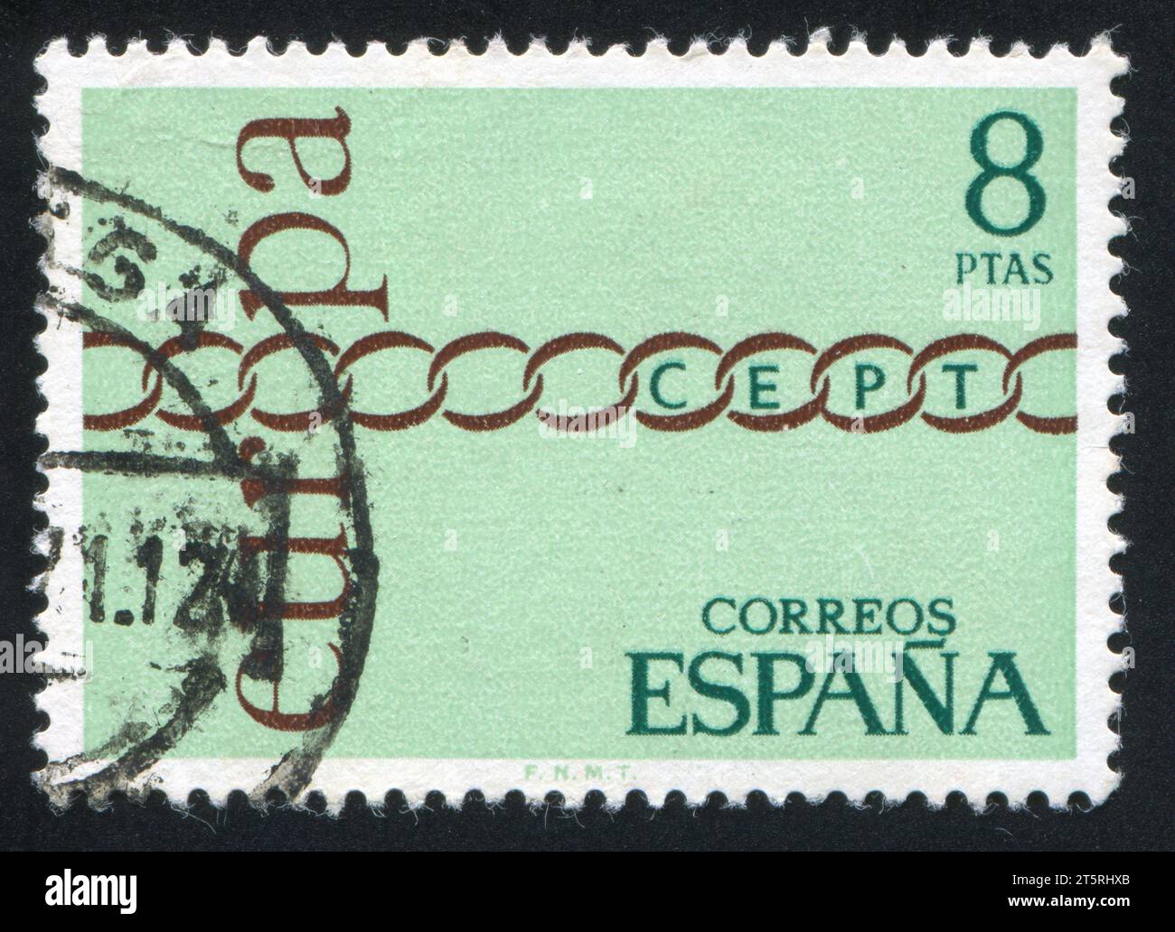 SPAIN - CIRCA 1976: stamp printed by Spain, shows CEPT, Conference of ...
