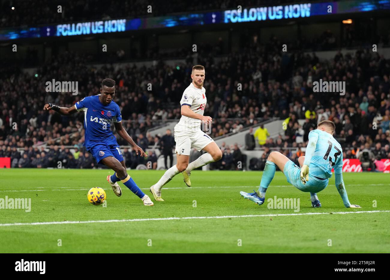 Chelsea's Nicolas Jackson runs in to score their side's fourth goal of ...