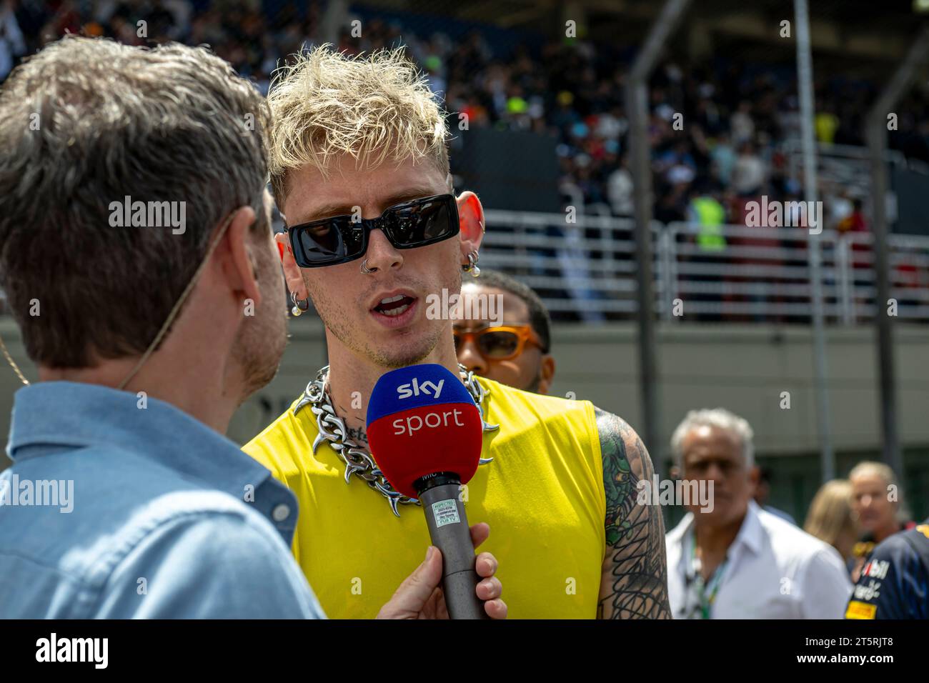 São Paulo, Brazil, 06th Nov 2023, Machine Gun Kelly attending the build ...
