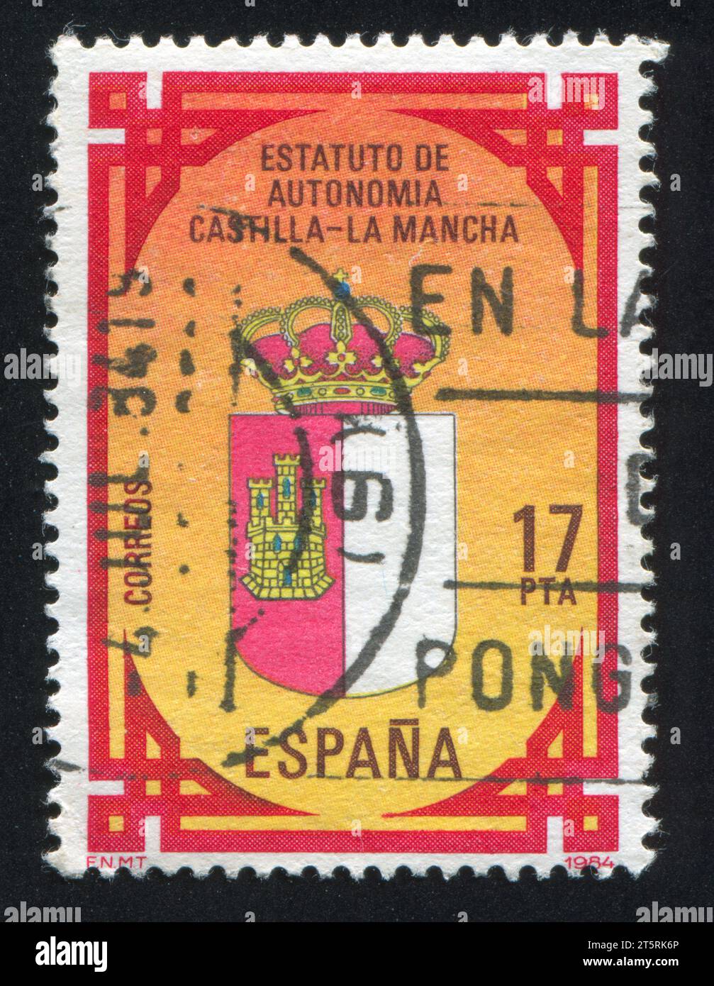 SPAIN - CIRCA 1984: stamp printed by Spain, shows Castilla-LaMancha ...