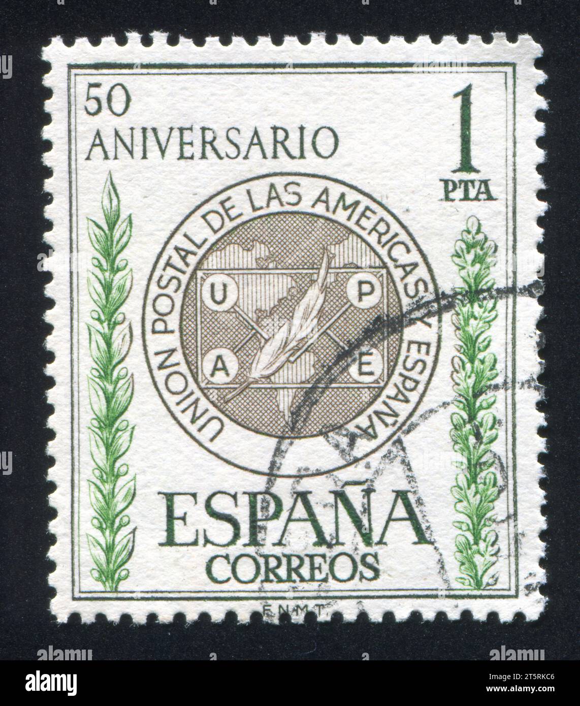 SPAIN - CIRCA 1962: stamp printed by Spain, shows Union Postal de las ...