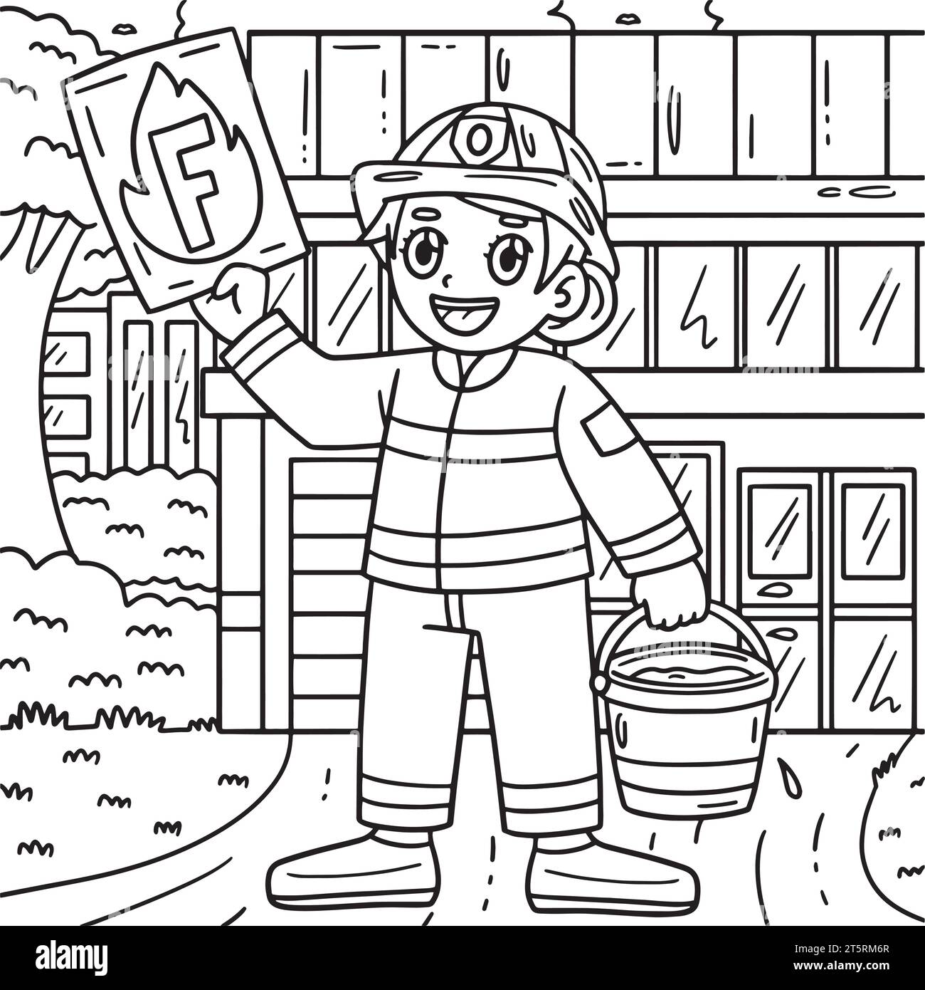 Fire Department With The Letter F Coloring Pages 1