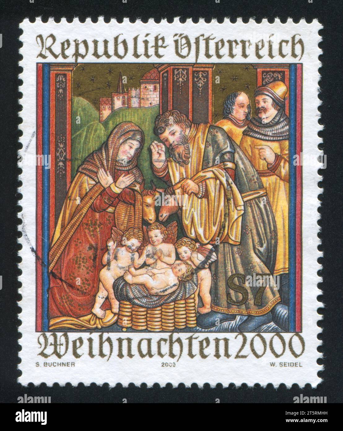 AUSTRIA - CIRCA 2000: stamp printed by Austria, shows Christmas, Altar ...