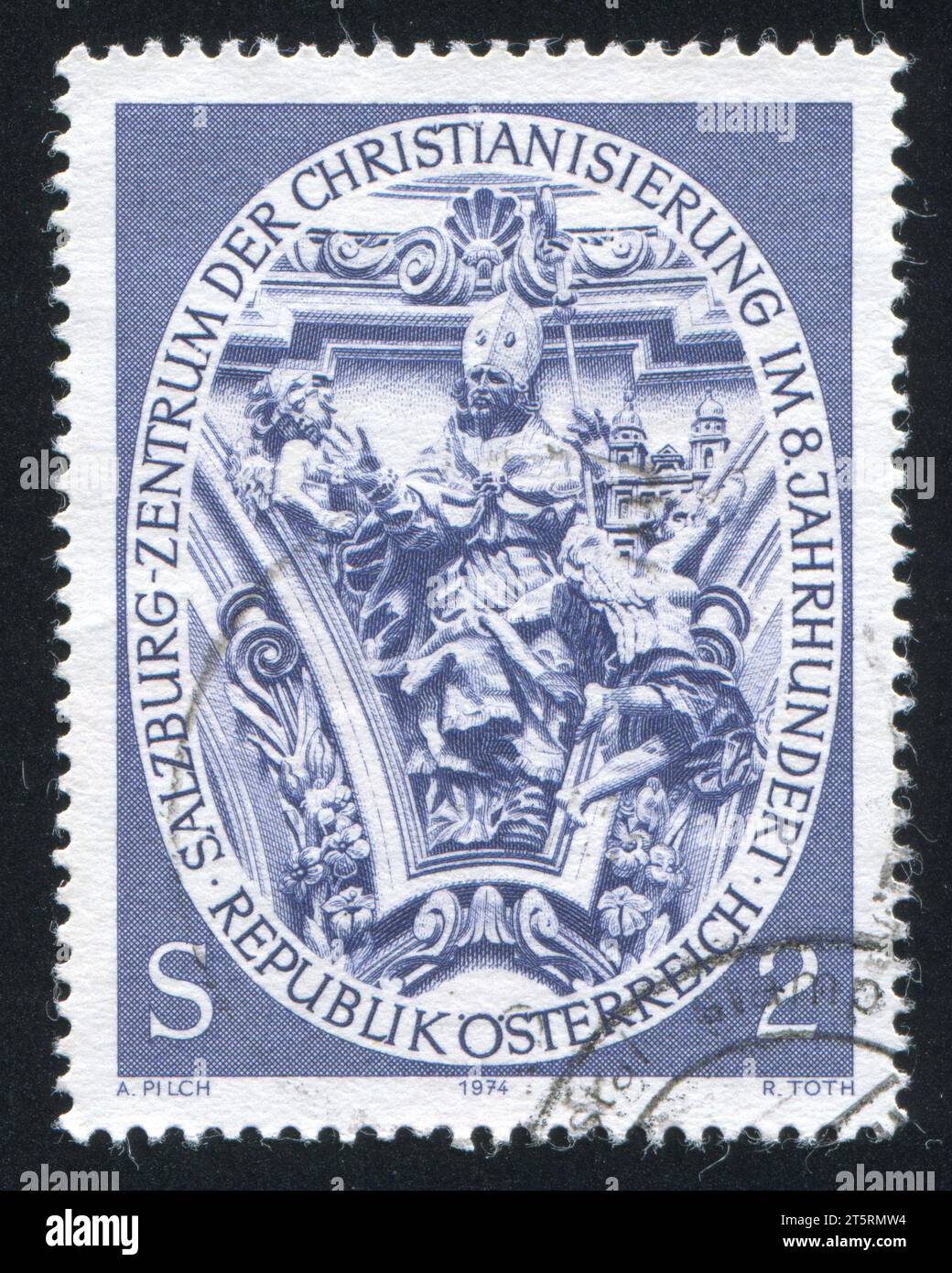 AUSTRIA - CIRCA 1974: stamp printed by Austria, shows St. Virgil ...