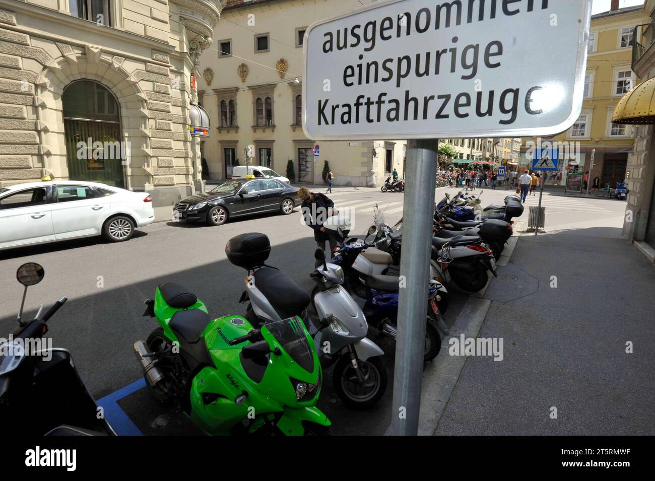 Motorcycle parking lot as part of traffic management and road traffic ...