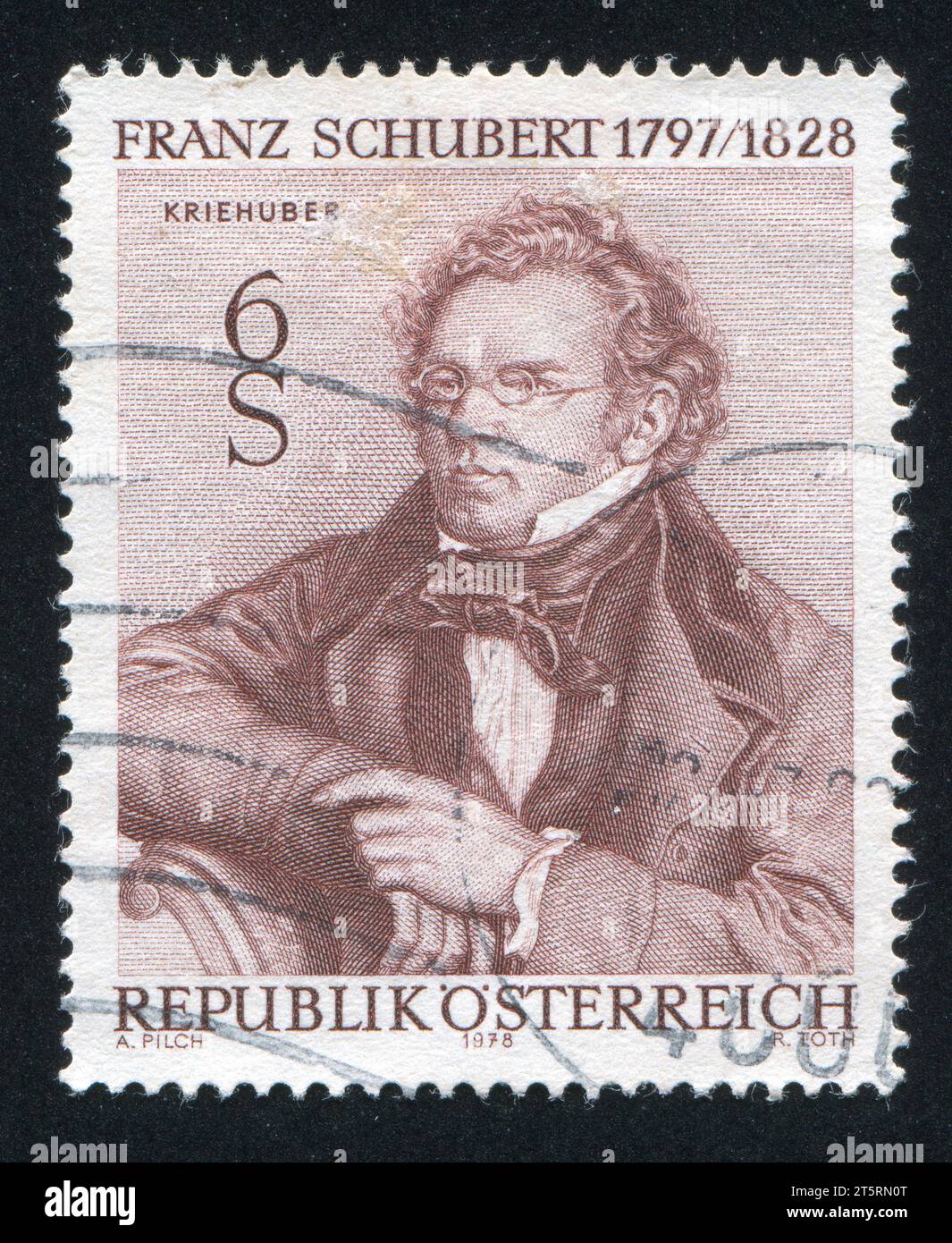 AUSTRIA - CIRCA 1978: stamp printed by Austria, shows Franz Schubert by ...