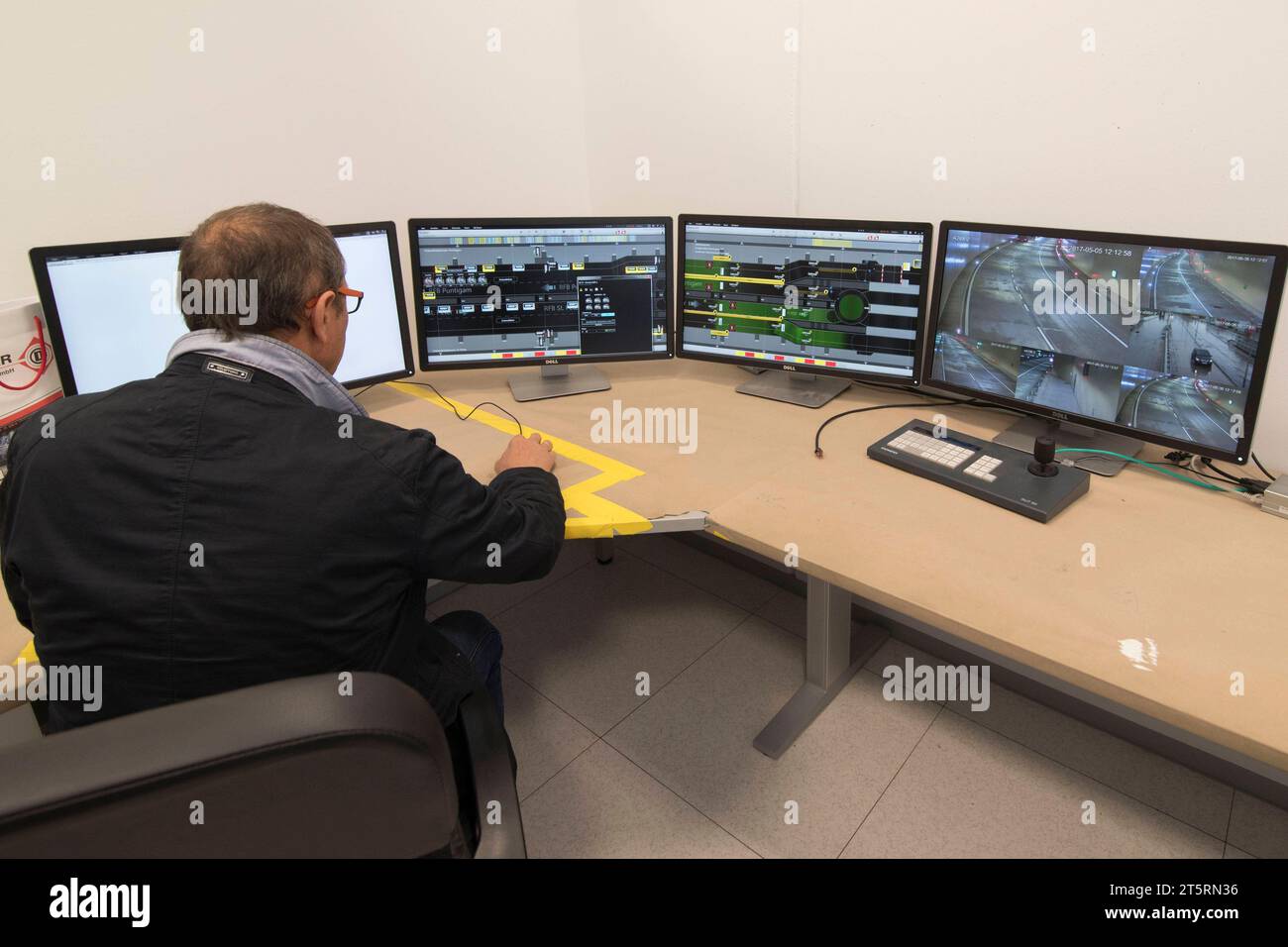 traffic observation by video camera, tunnel and road maintenance with ...