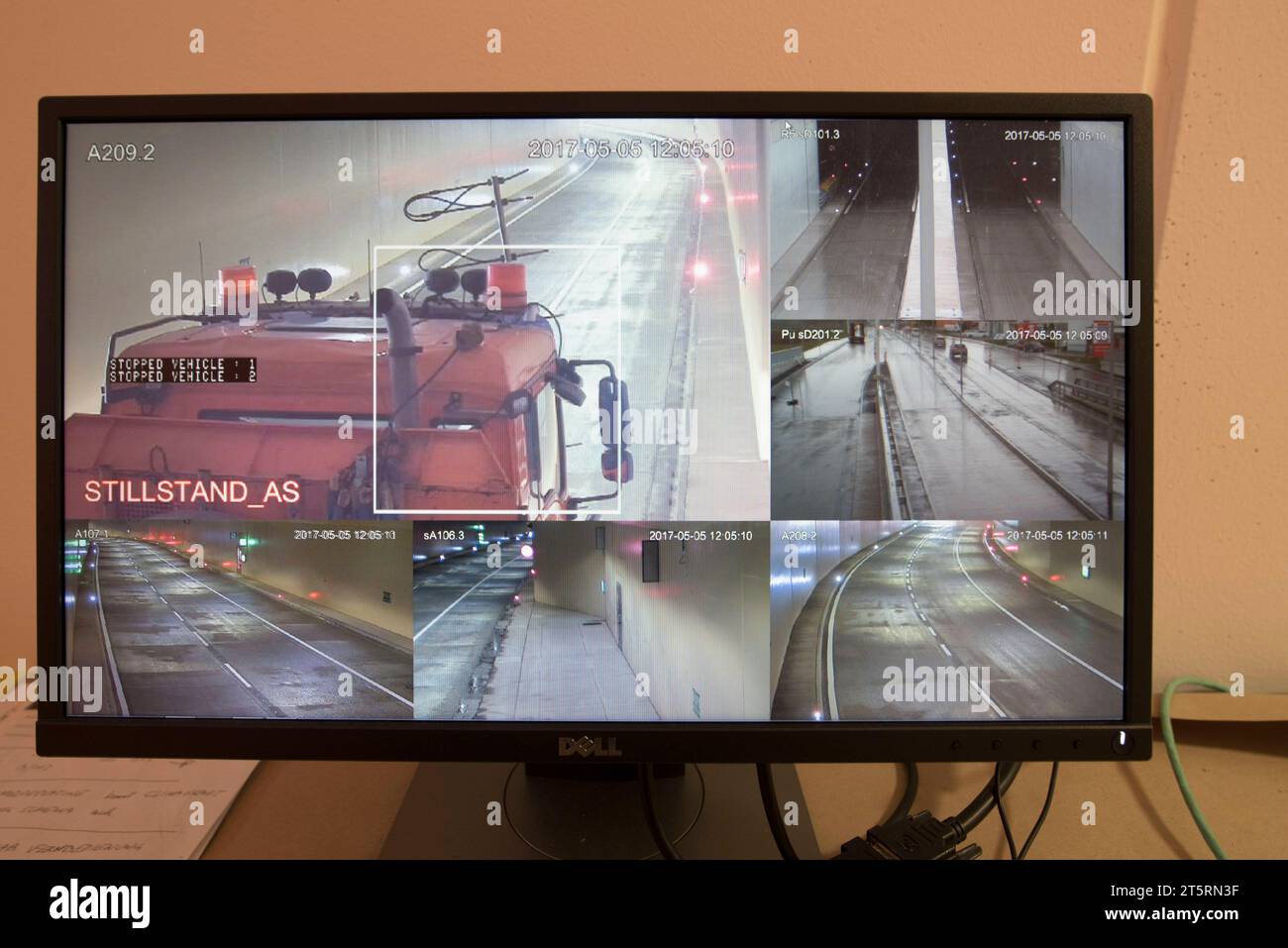 traffic observation by video camera, tunnel and road maintenance with ...