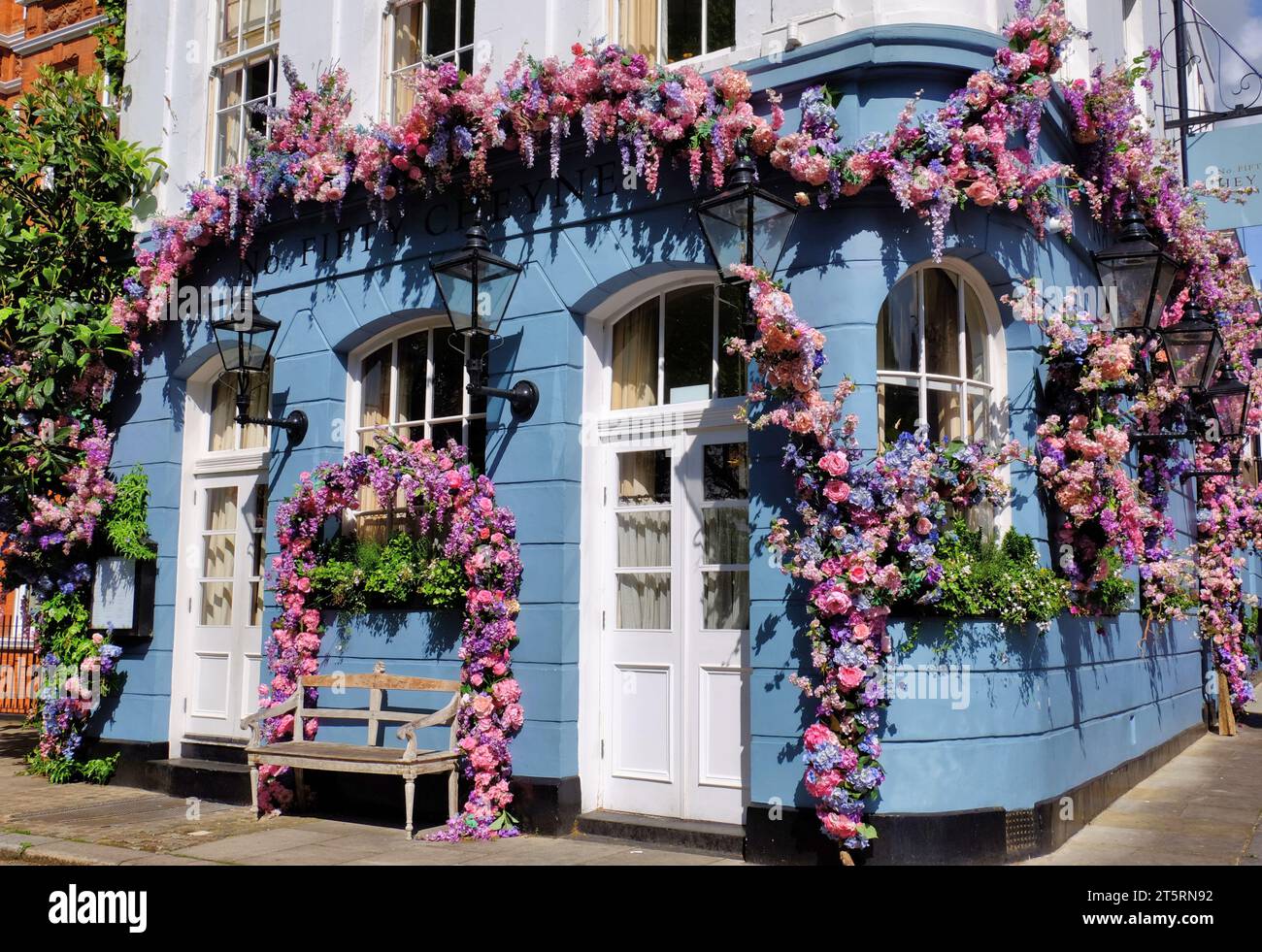 Chelsea Colourful Floral Display On No Fifty Cheyne Restaurant At