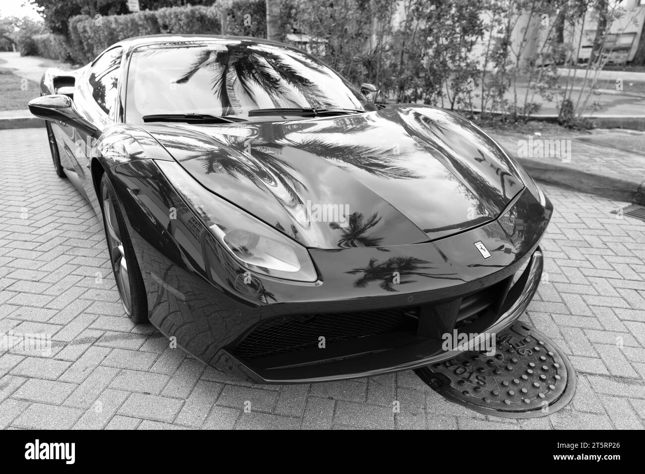 Miami Beach, Florida USA - April 18, 2021: red Ferrari 488 GTB car ...