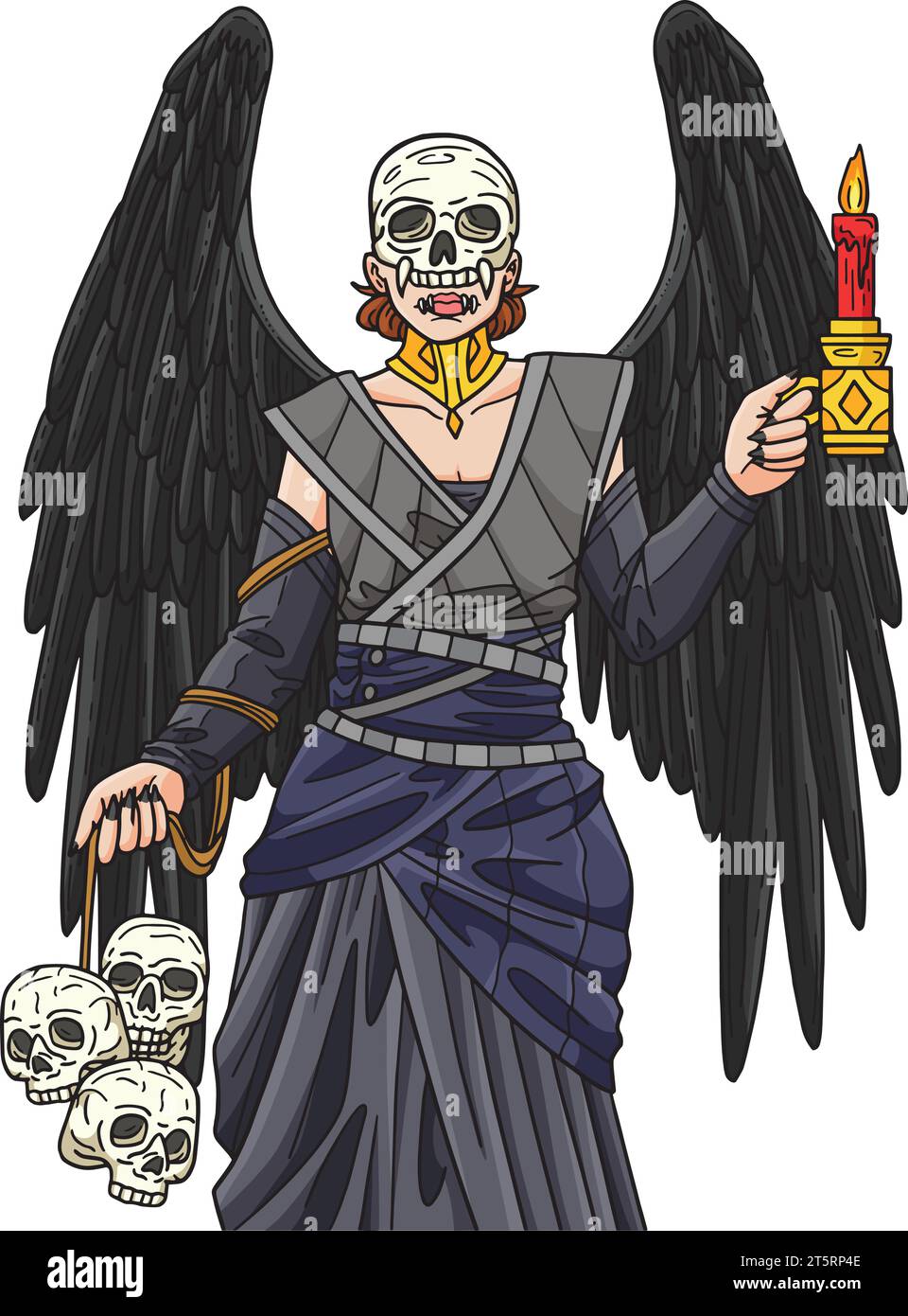 Halloween Angel of Death Cartoon Colored Clipart Stock Vector Image ...