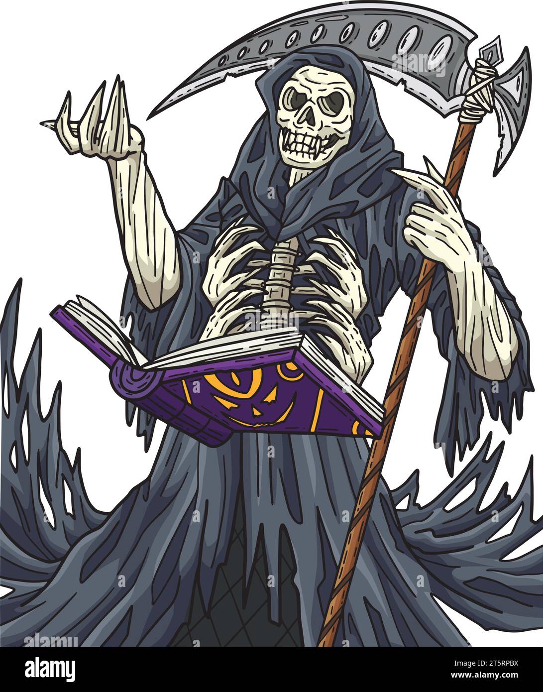 Halloween Grim Reaper Cartoon Colored Clipart Stock Vector Image & Art ...