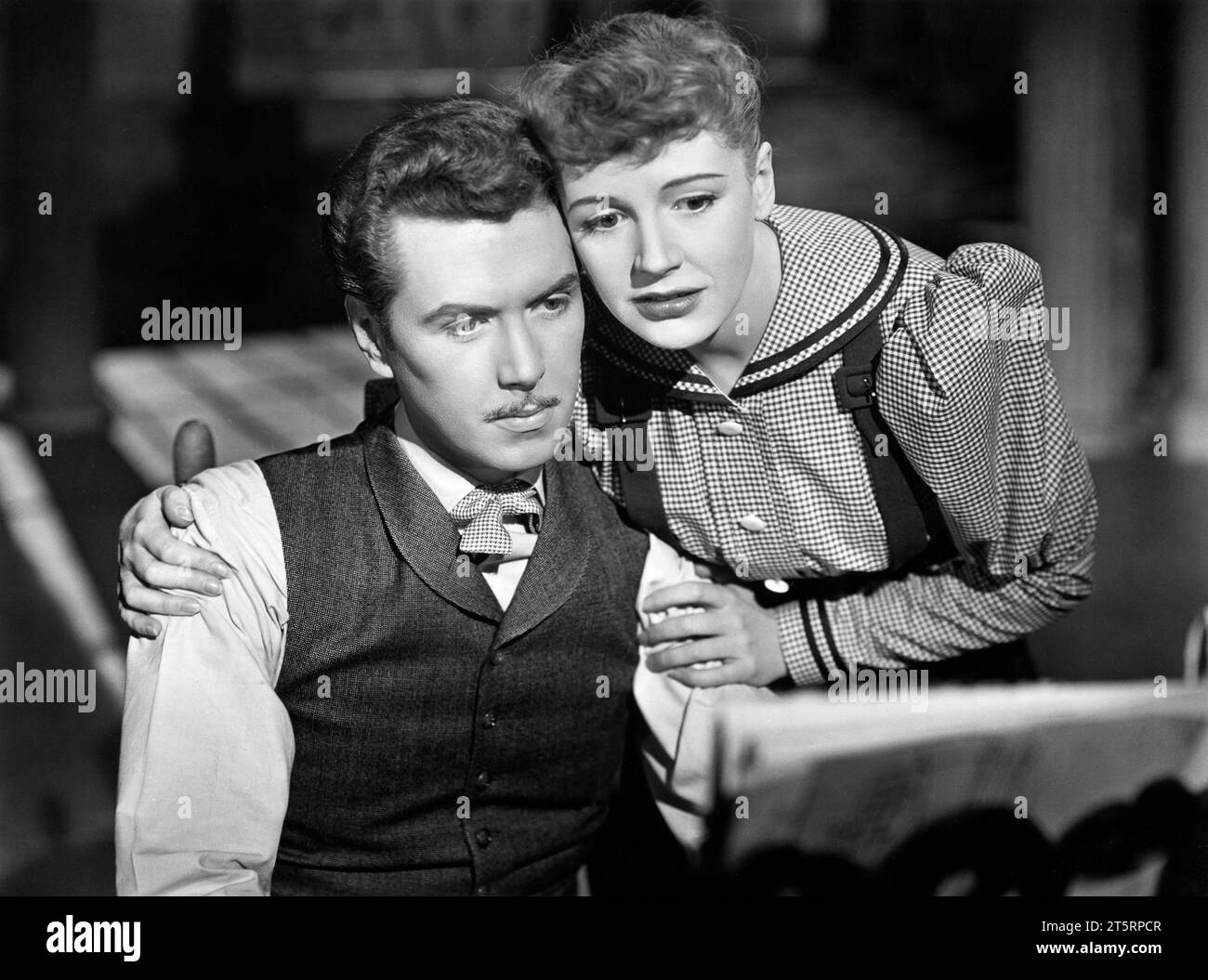 Robert Hutton, Phyllis Calvert, on-set of the film, "Time out of Mind", Universal Pictures, 1947 ...