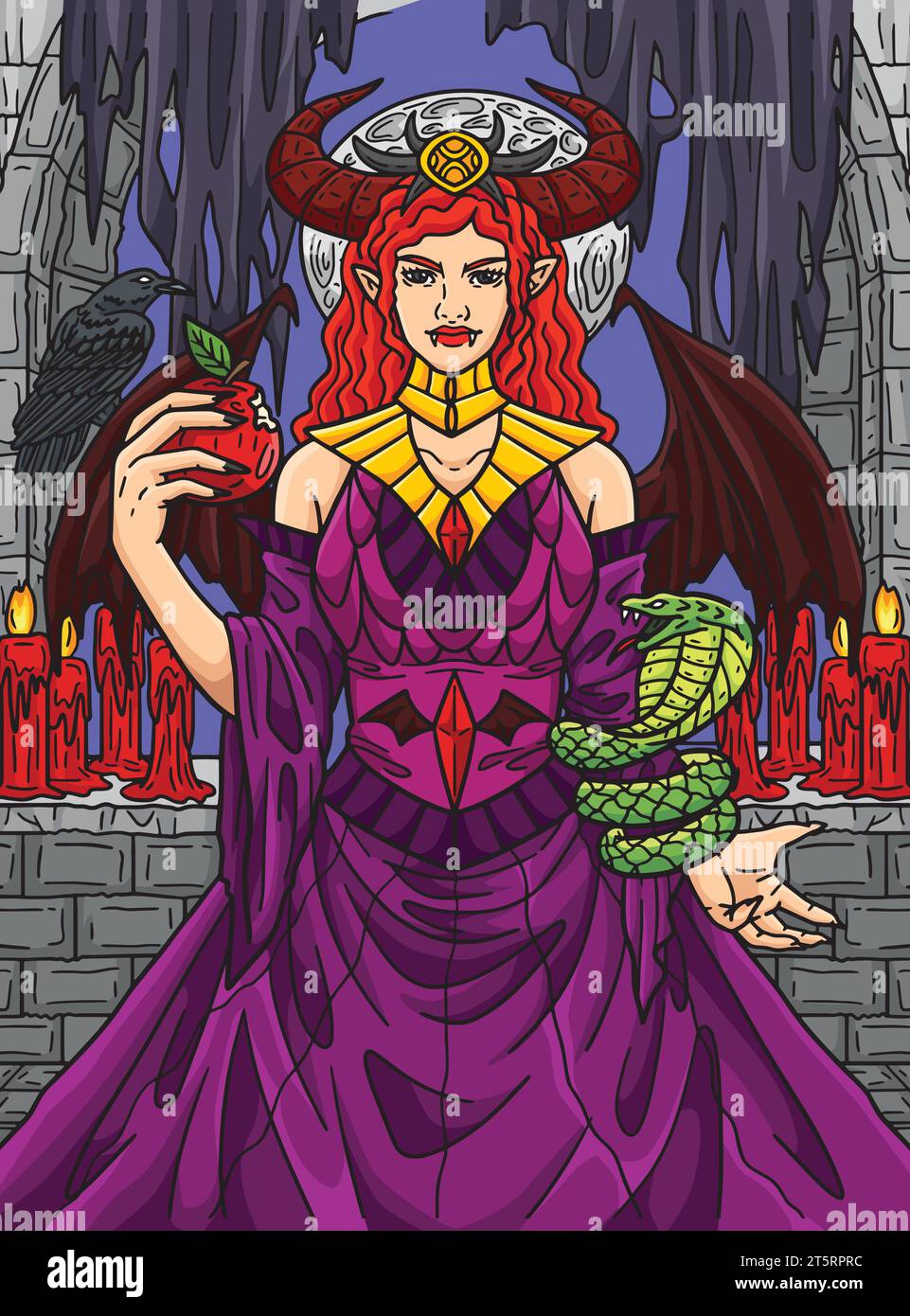 Halloween Succubus Colored Cartoon Illustration Stock Vector Image ...