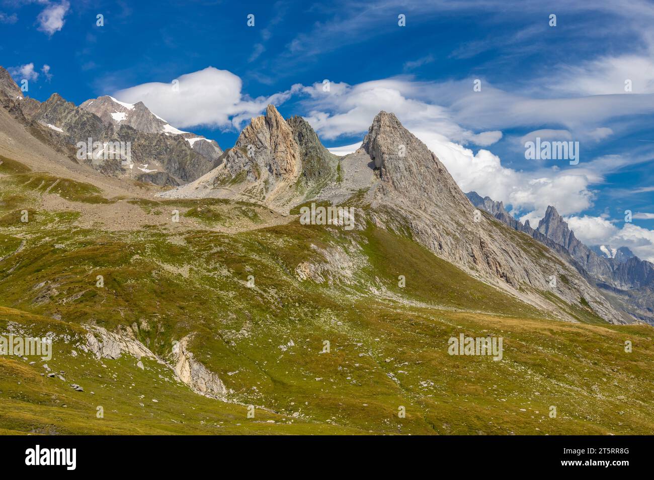 Val Veny beautiful mountain landscape in the valley of italian Alps ...