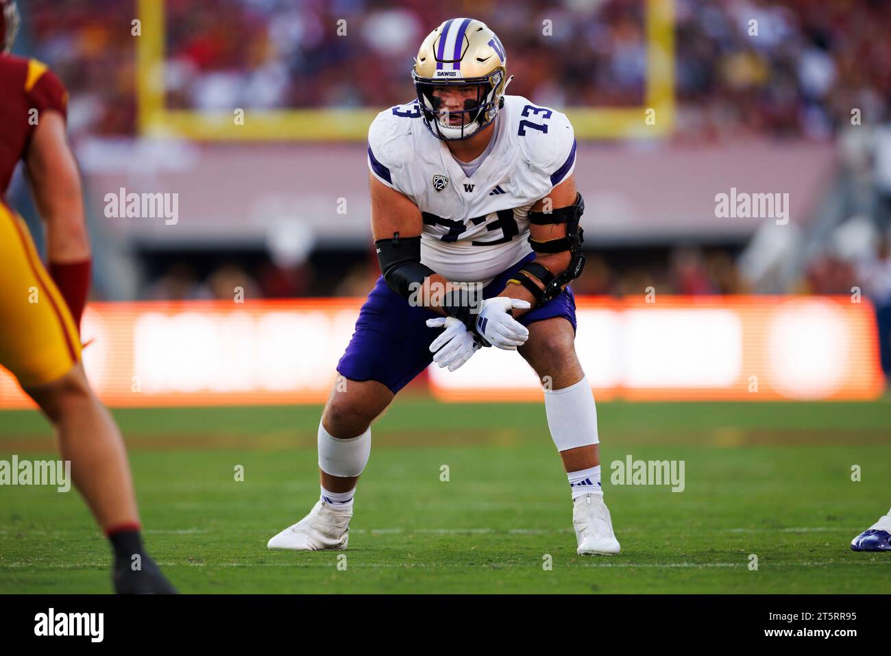 Washington Huskies offensive lineman Roger Rosengarten (73) in an ...