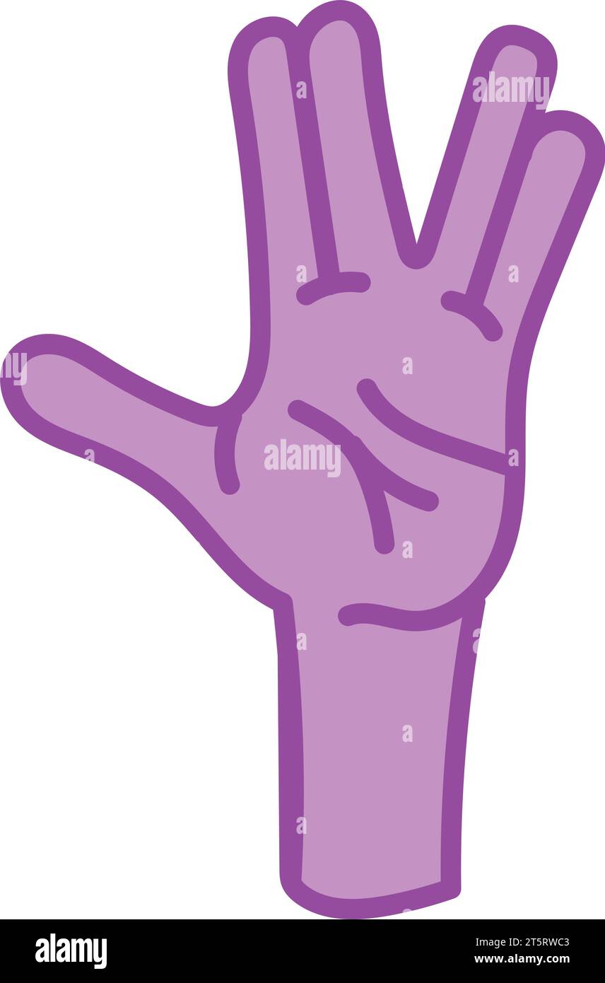 vulcan salute in pink hand vector isolated Stock Vector Image & Art - Alamy