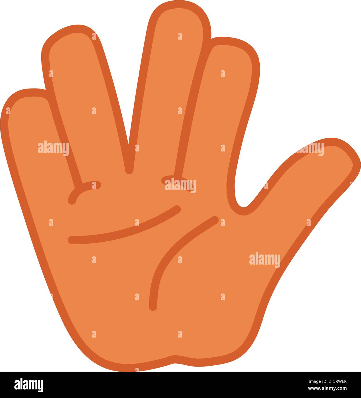 Vulcan Salute In Orange Hand Vector Isolated Stock Vector Image And Art