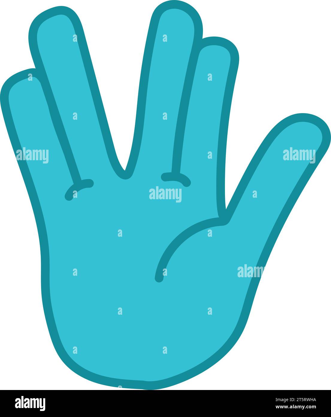 vulcan salute in blue hand vector isolated Stock Vector Image & Art - Alamy