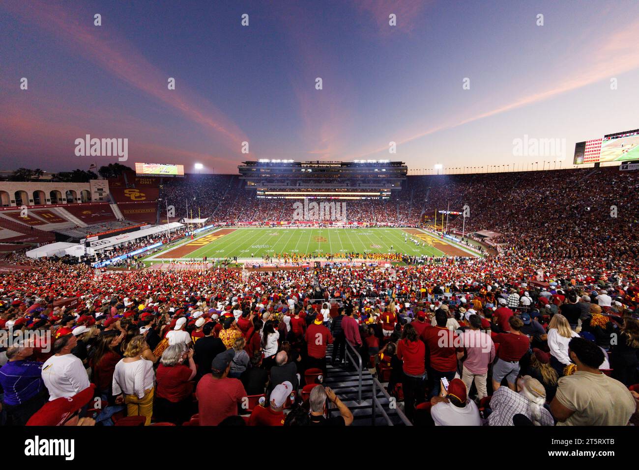 General view of the interior of The Los Angeles Memorial Coliseum at ...