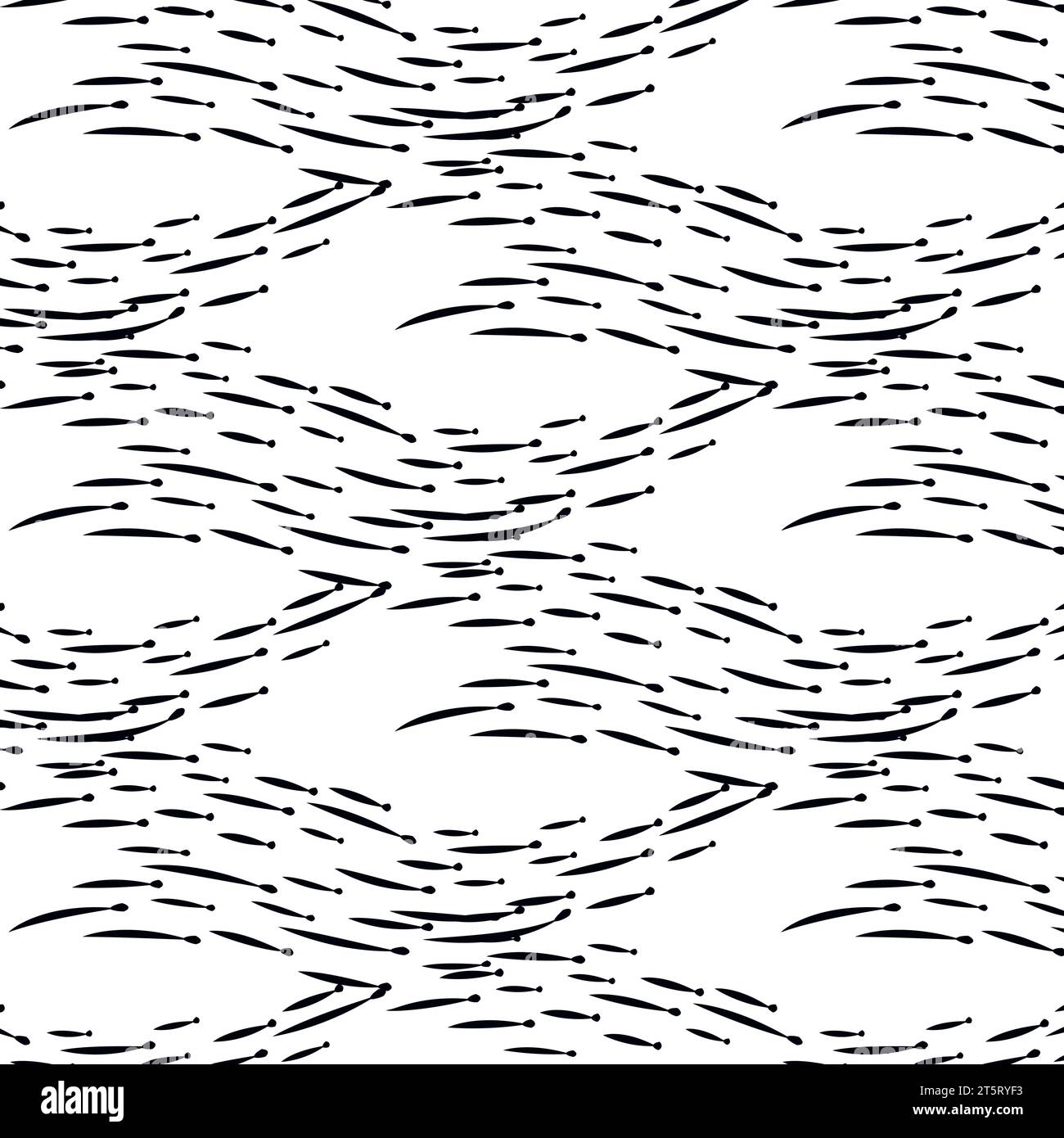 Abstract sea pattern school of fish, on transparent background, vector ...