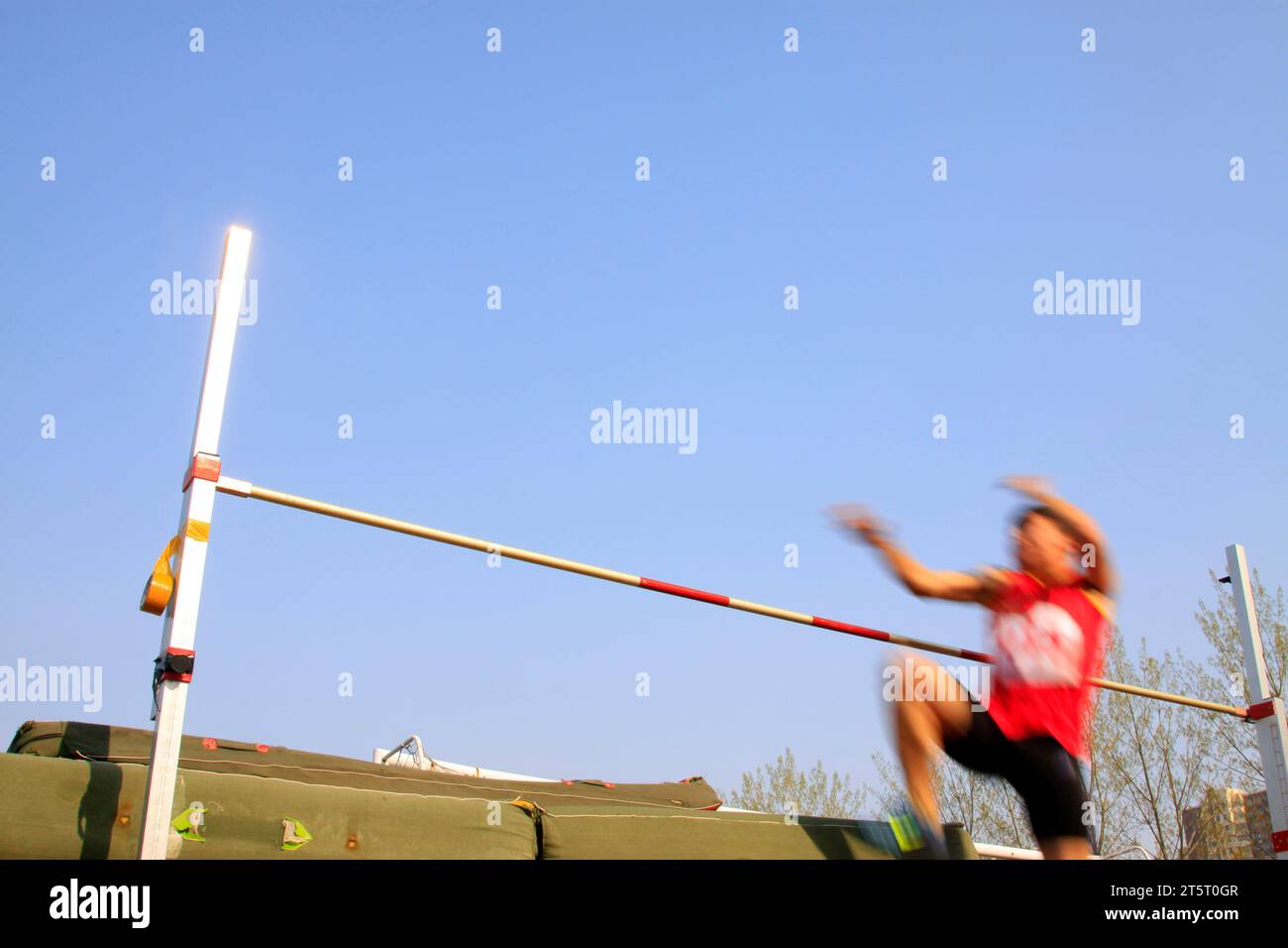 high jump athletes in the sports meet scene, closeup of photo Stock ...